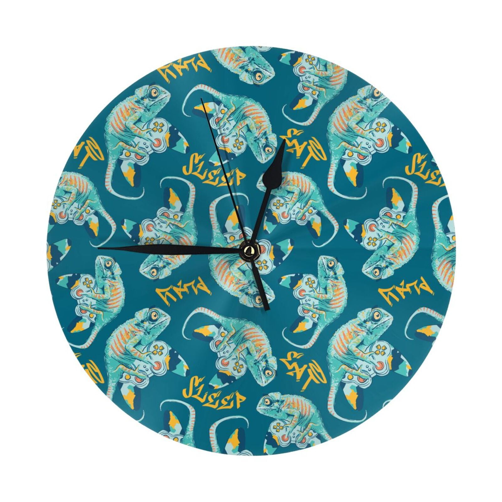Wall Clock, Cute Chameleon Lizard Handle Wall Clocks Battery Operated ...