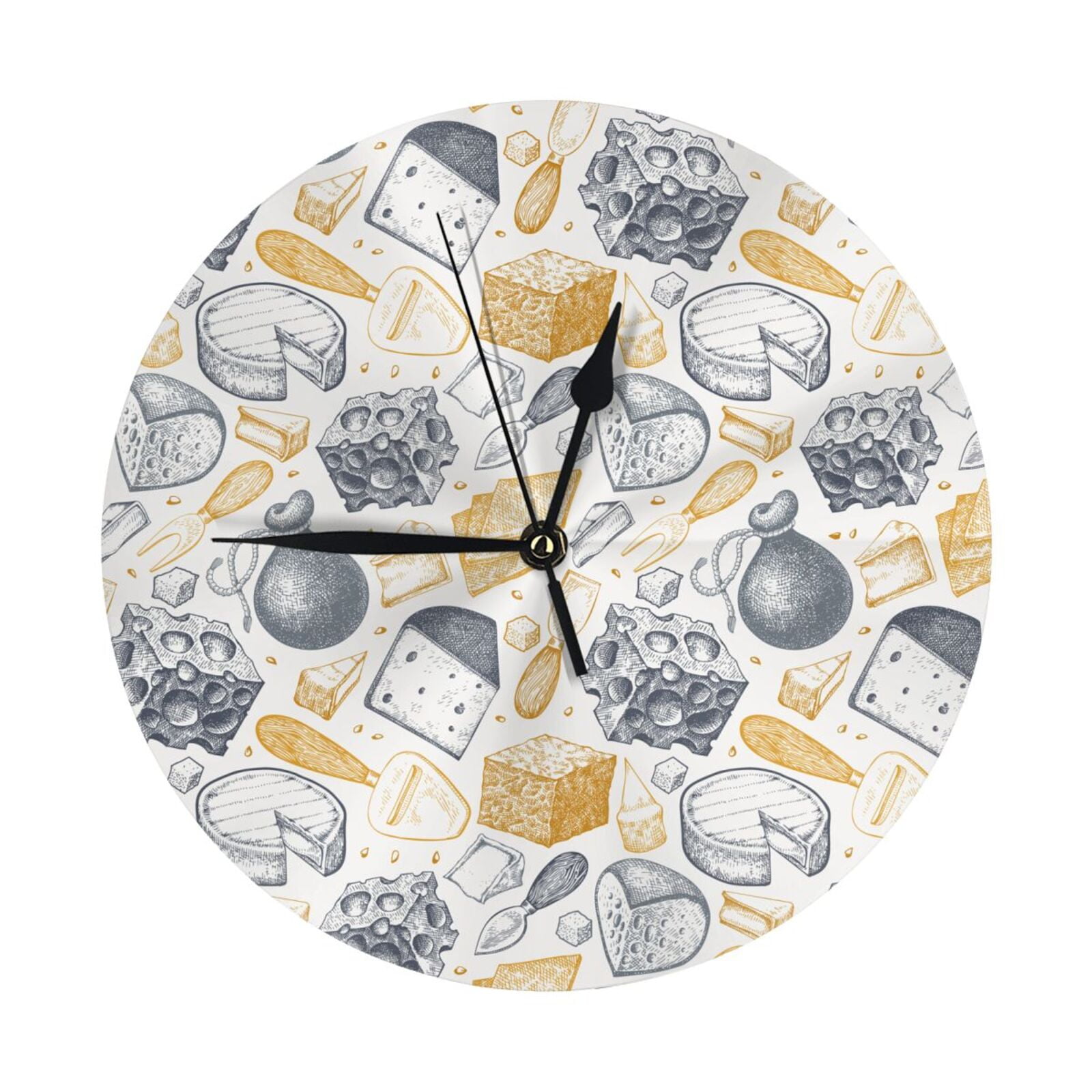 Wall Clock, Cute Cheese Cake Wall Clocks Battery Operated Silent ...