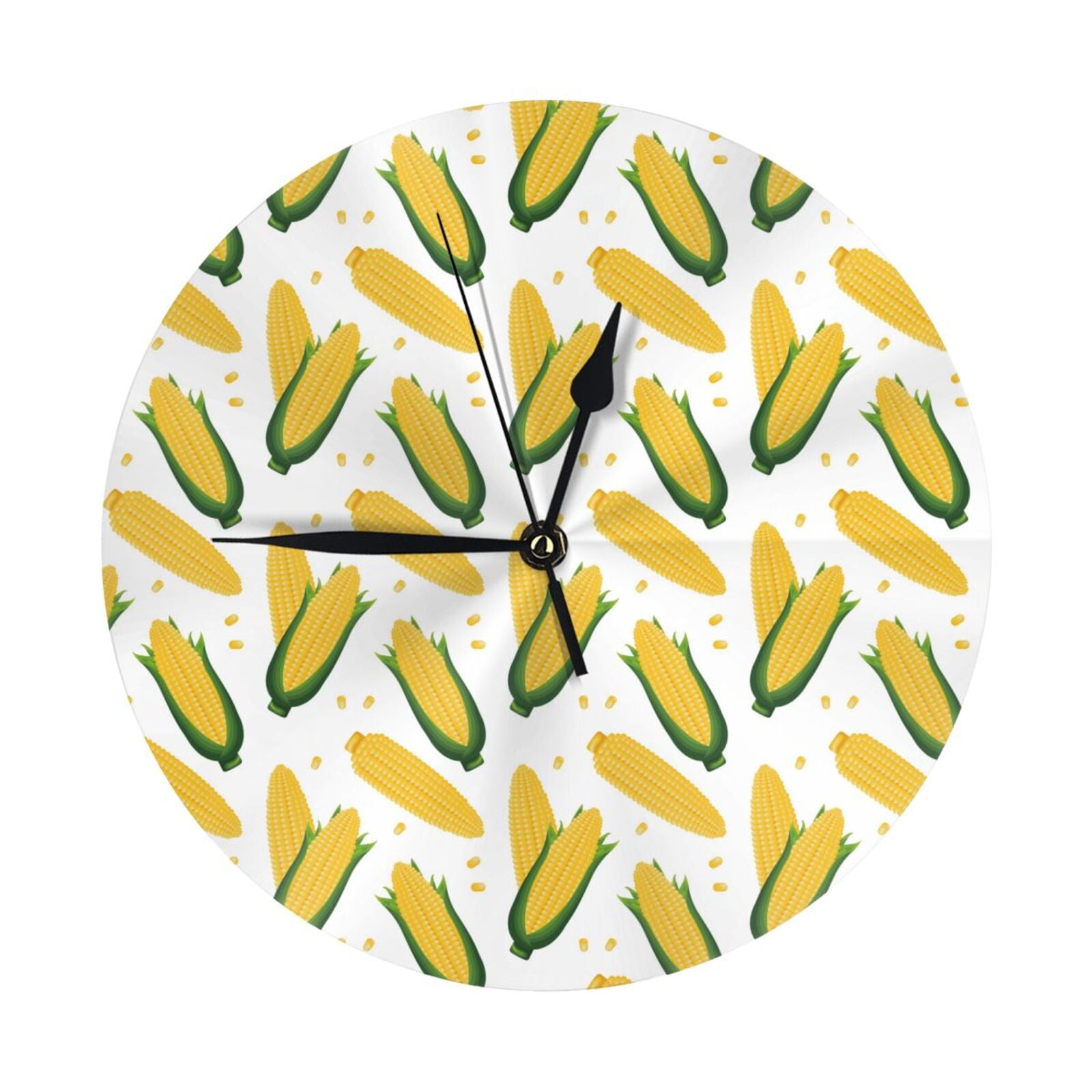 Wall Clock, Cute Corn Food Wall Clocks Battery Operated Silent Kitchen ...