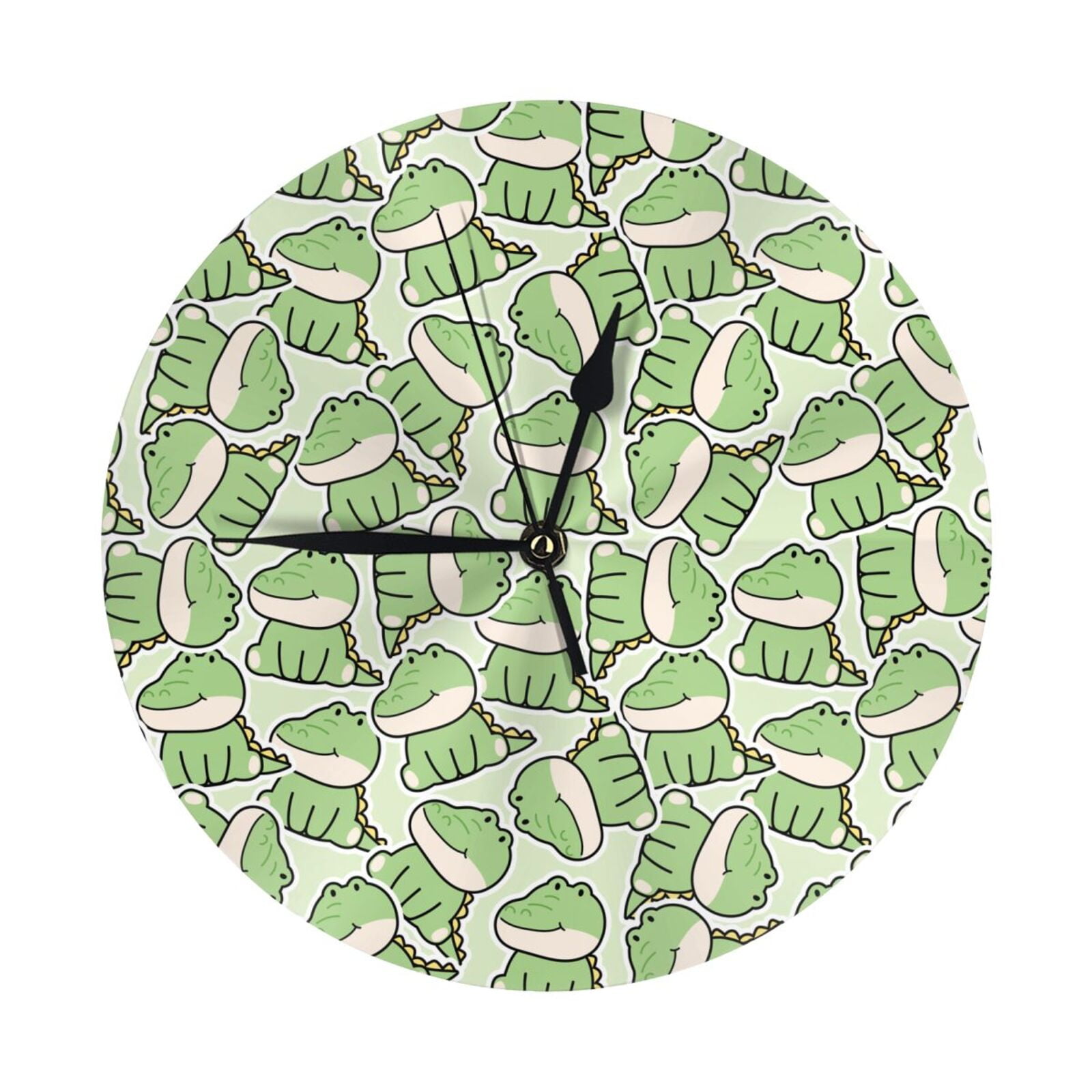 Wall Clock, Cute Crocodile Wall Clocks Battery Operated Silent Kitchen ...