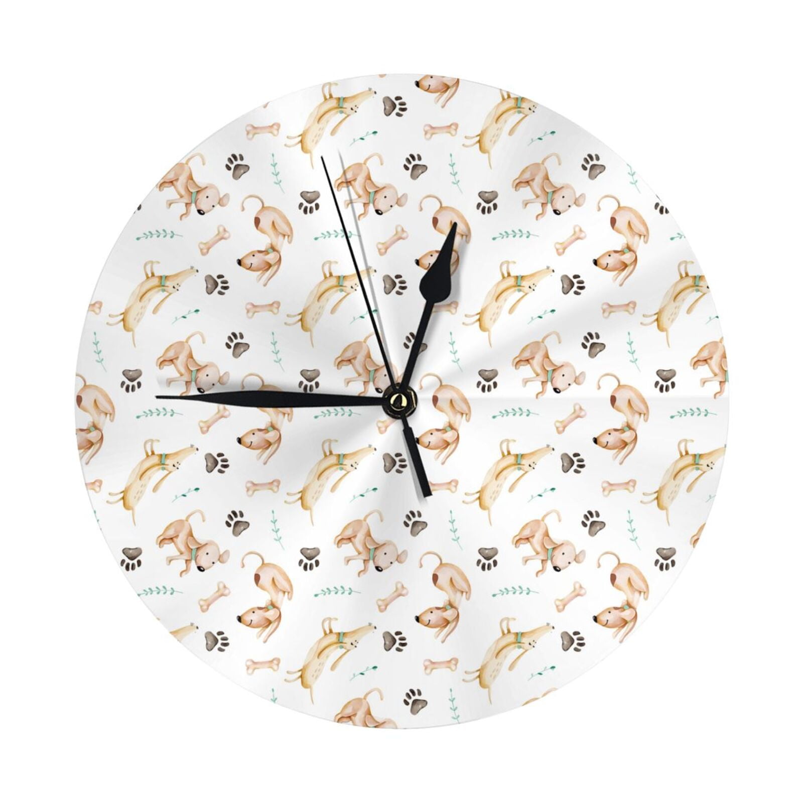 Wall Clock, Cute Dachshund Dog Puppy Wall Clocks Battery Operated ...