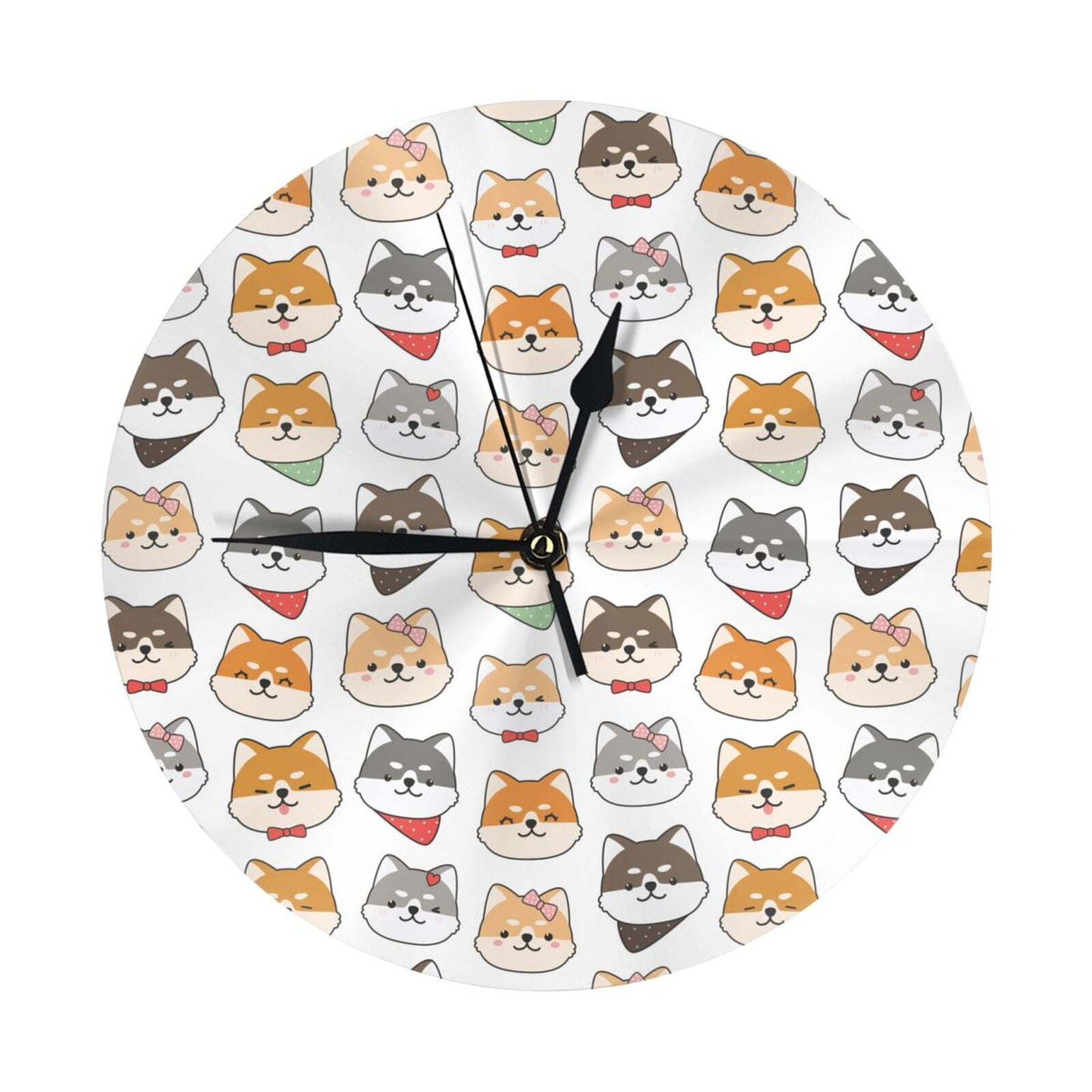 Wall Clock Cute Dog colorful cartoon Wall Clocks Battery Operated ...