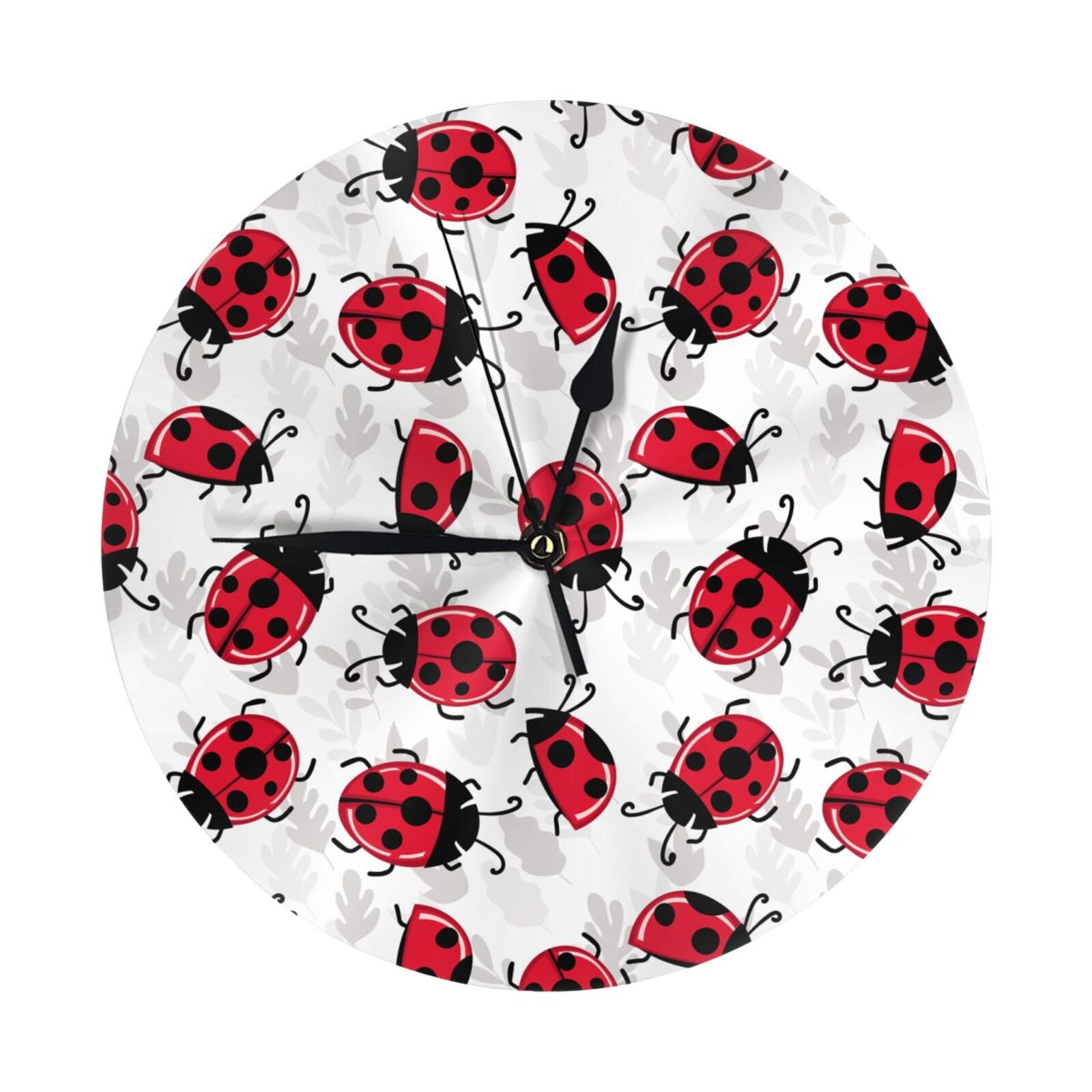 Wall Clock, Cute Fashion ladybug Wall Clocks Battery Operated Silent ...