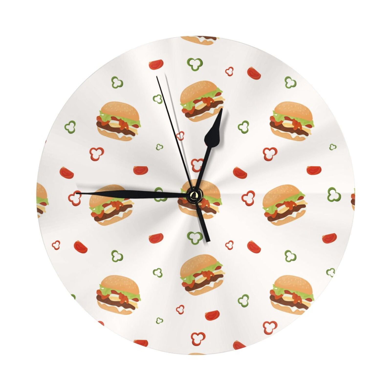 Wall Clock, Cute Food Tomato Chili Wall Clocks Battery Operated Silent ...