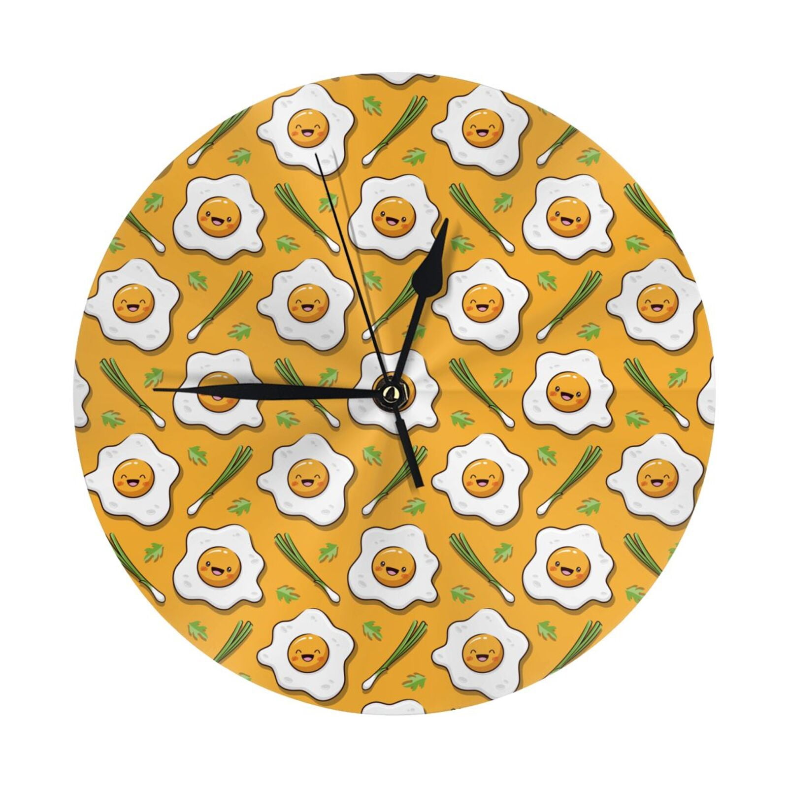 Wall Clock, Cute Fried Egg Onion Wall Clocks Battery Operated Silent ...