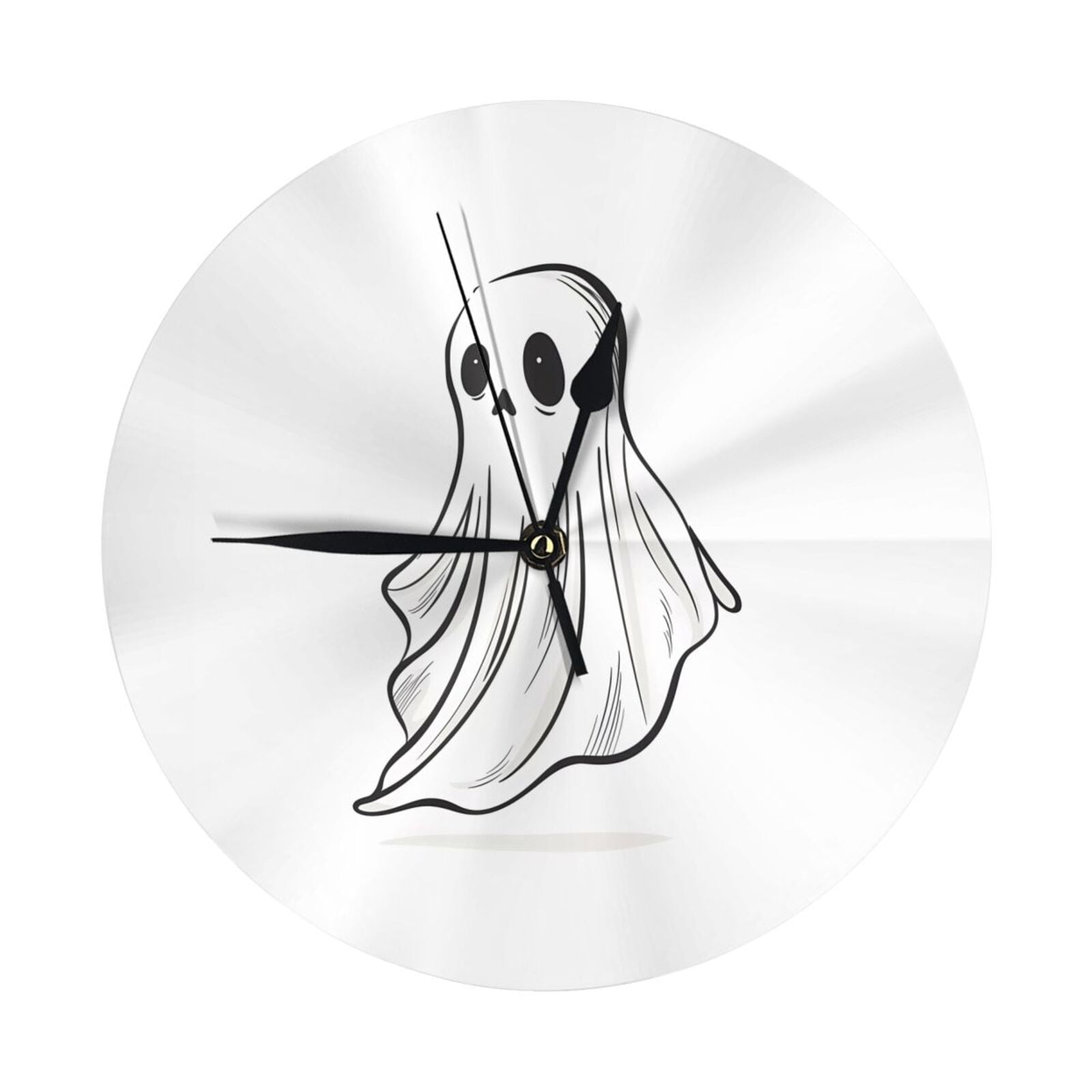 Wall Clock, Cute Ghost Simple Drawing Wall Clocks Battery Operated ...