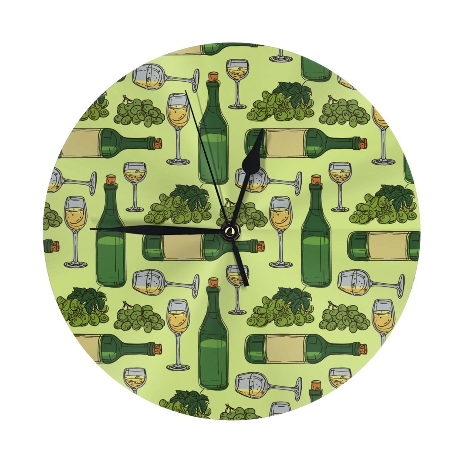 Wall Clock, Cute Grape Juice Wall Clocks Battery Operated Silent ...