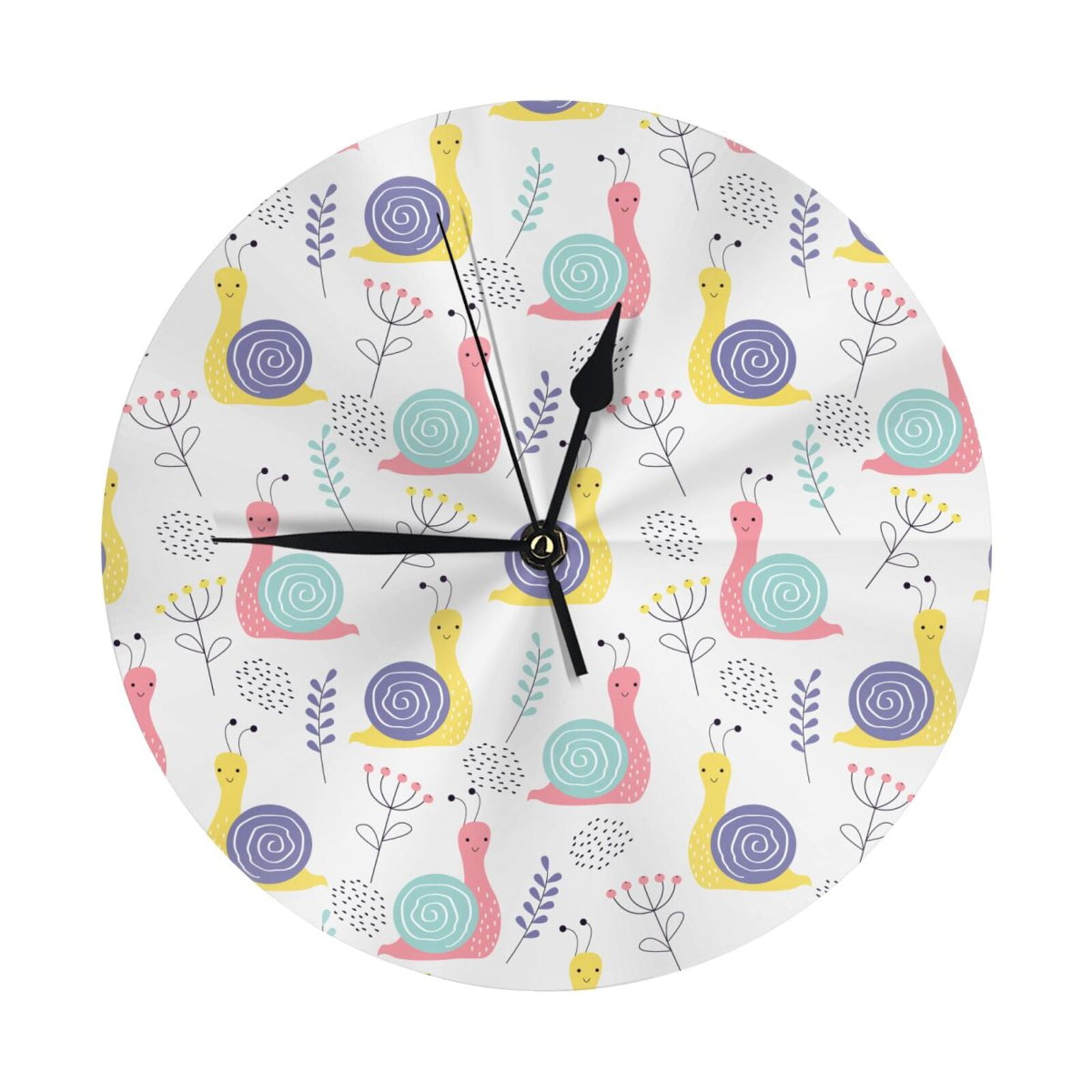 Wall Clock Cute Hand Painted Snail Wall Clocks Battery Operated, Modern ...