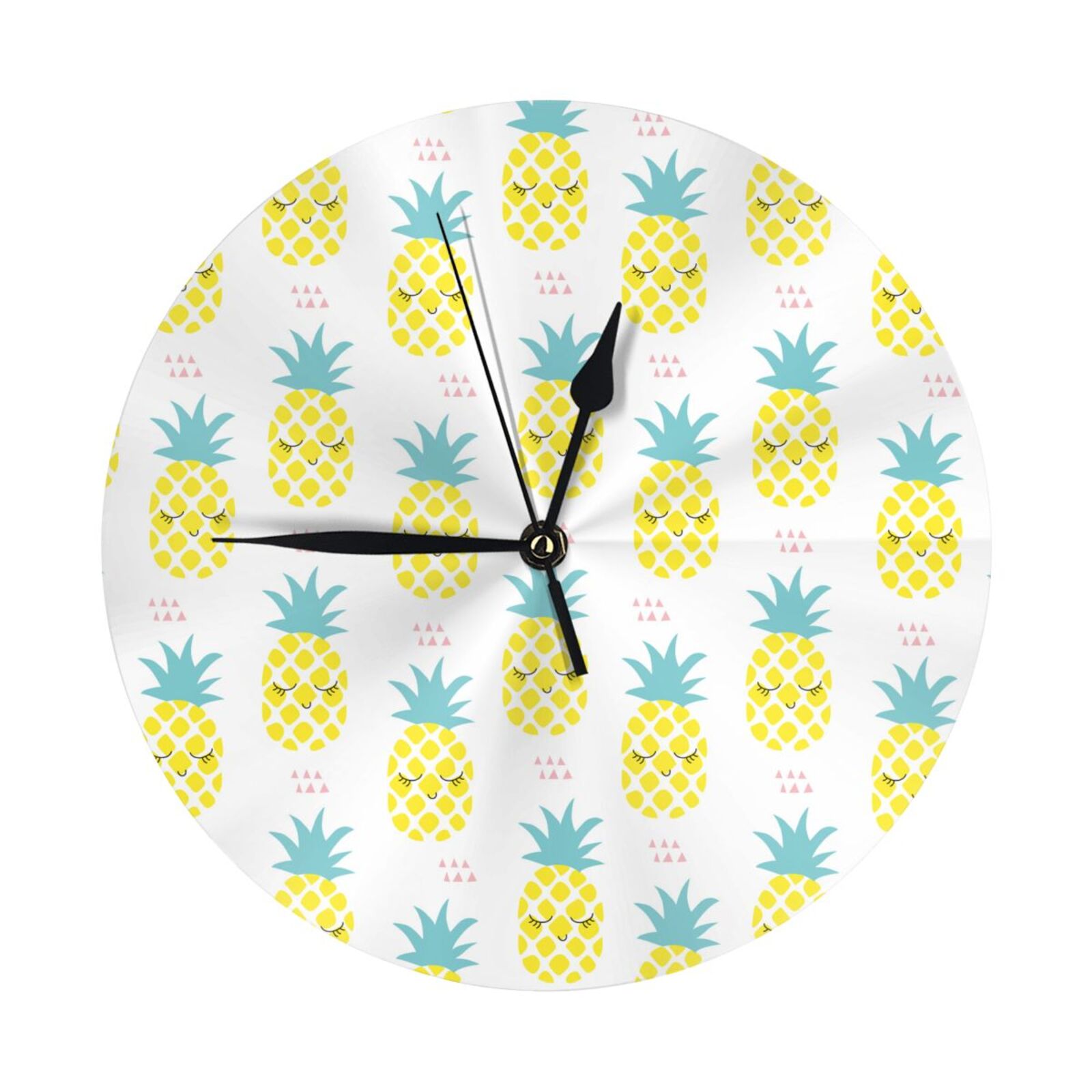 Wall Clock Cute Shy Pineapple Wall Clocks Battery Operated, Modern Wall ...