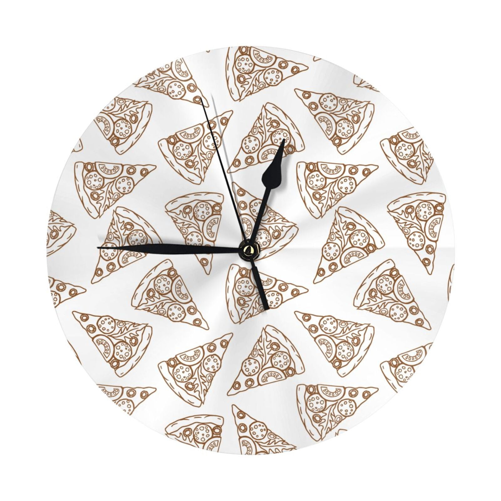 Wall Clock Cute Vegetable Pizza Wall Clocks Battery Operated, Modern ...