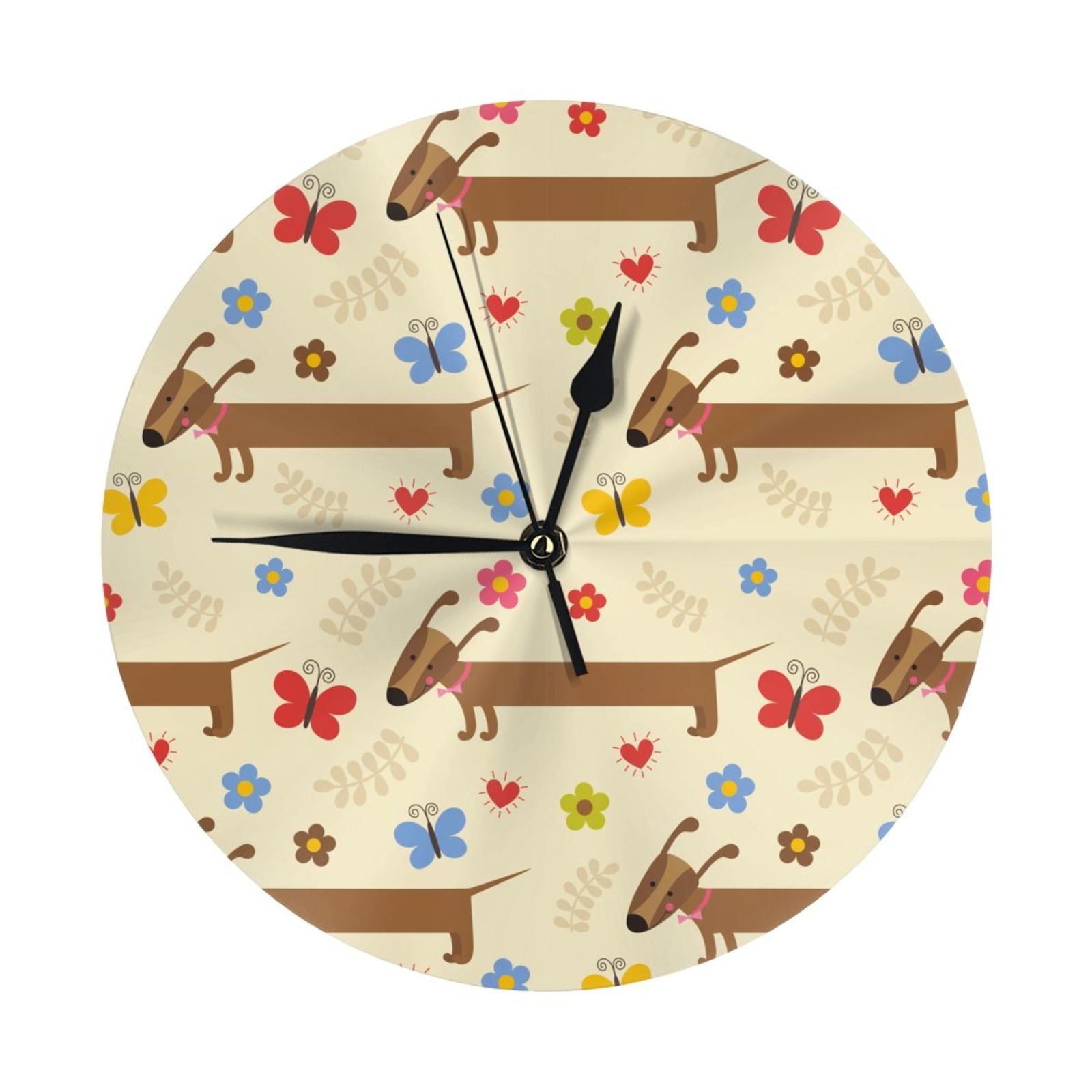 Wall Clock Dachshund Dog Puppy No.1008 Wall Clocks Battery Operated ...