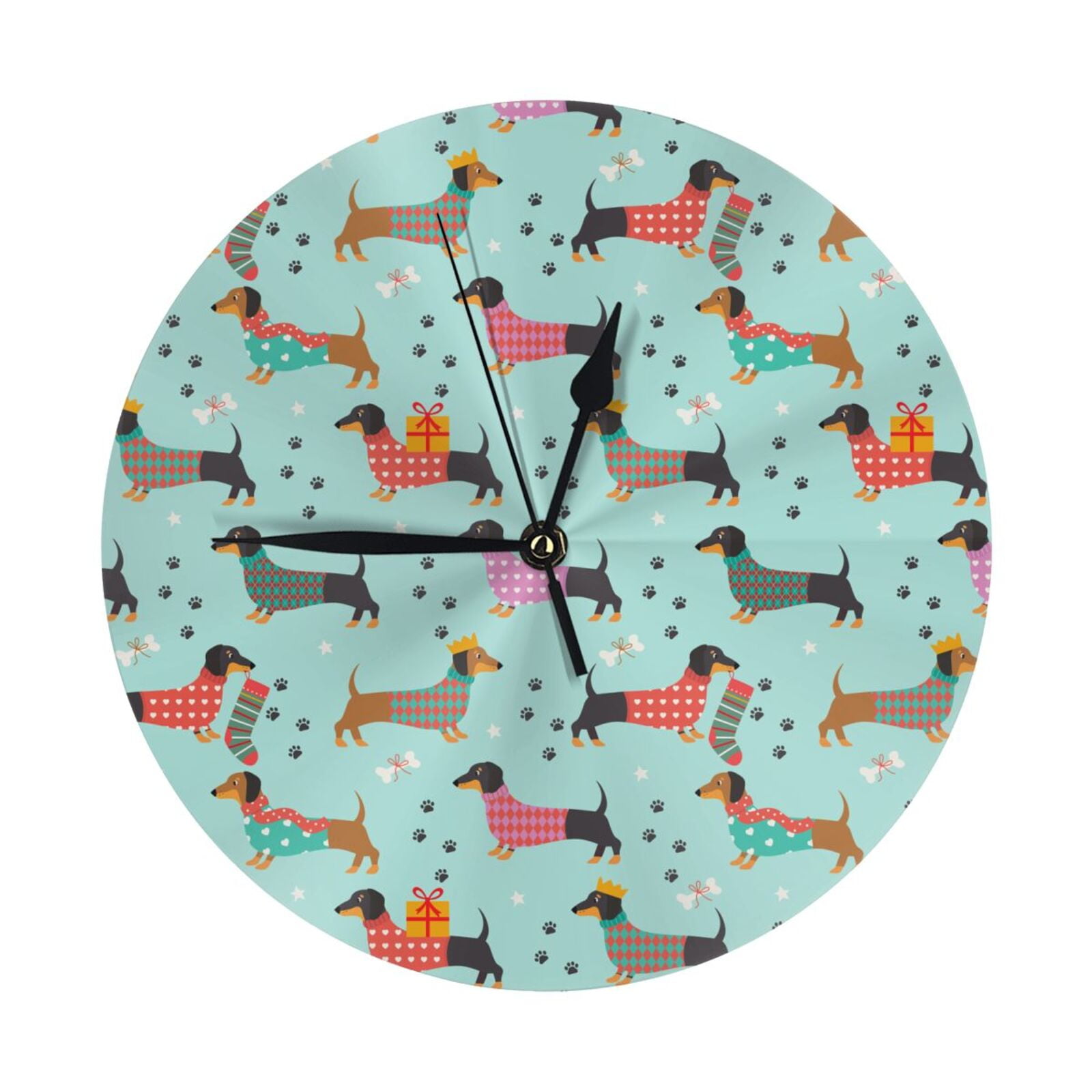 Wall Clock Dachshund Dog Puppy No.1037 Wall Clocks Battery Operated ...