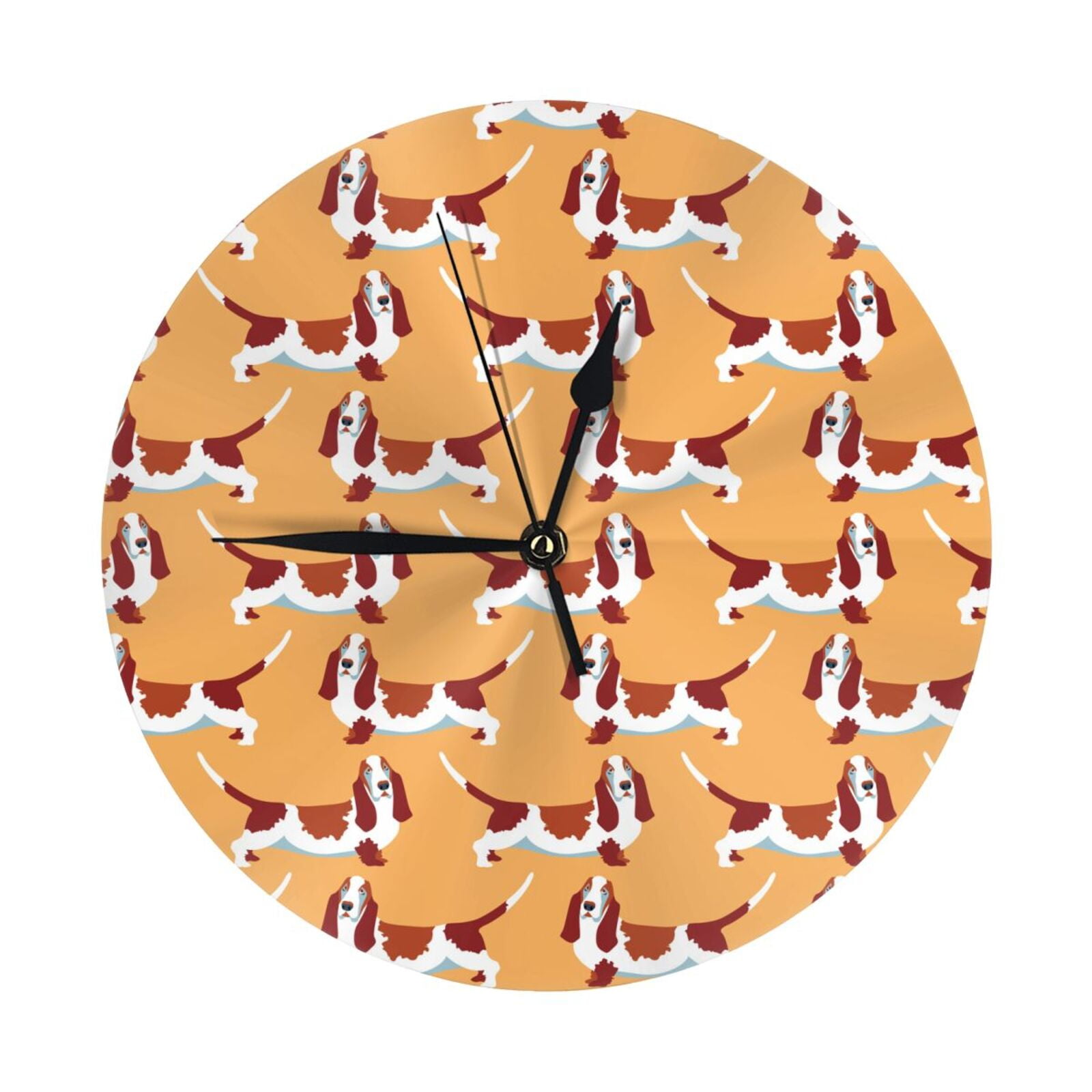 Wall Clock Dachshund Dog Puppy Orange Wall Clocks Battery Operated ...