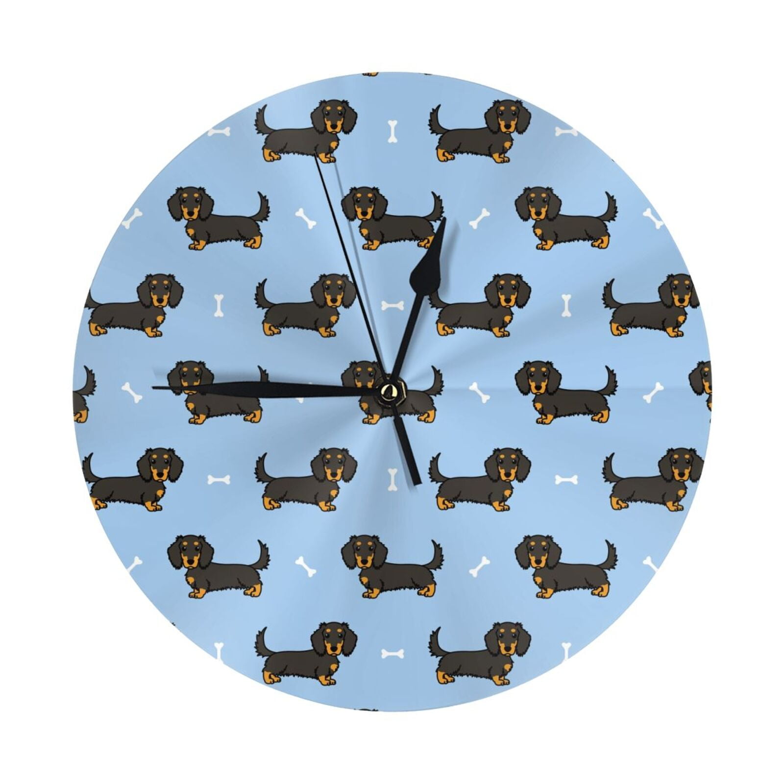 Wall Clock, Dachshund Dog Wall Clocks Battery Operated Silent Kitchen ...
