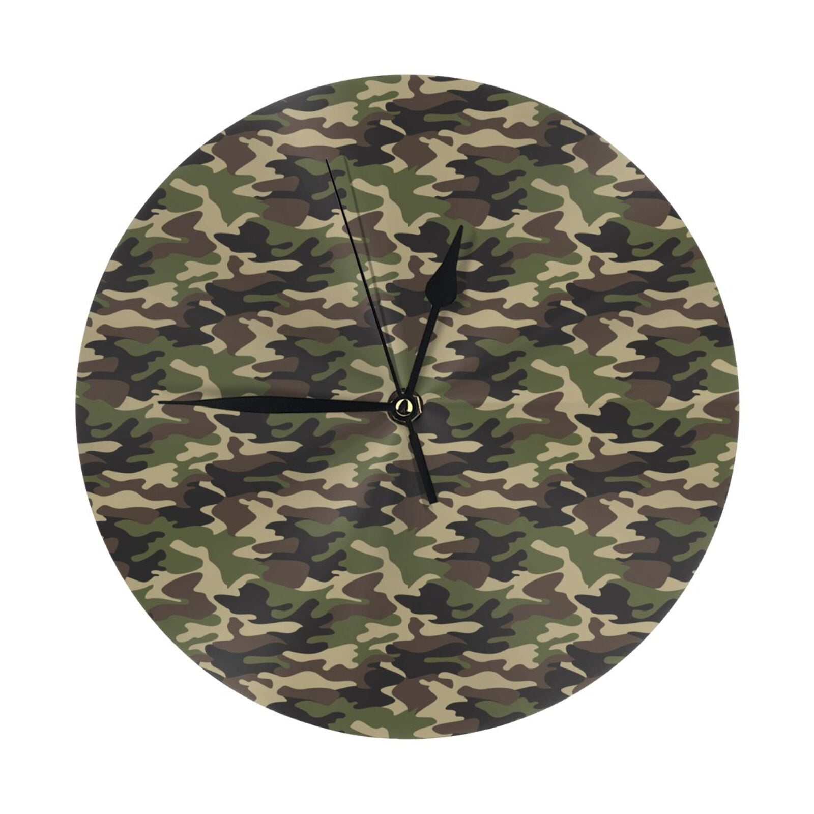 Wall Clock Dark Camouflage Green Wall Clocks Battery Operated, Modern ...