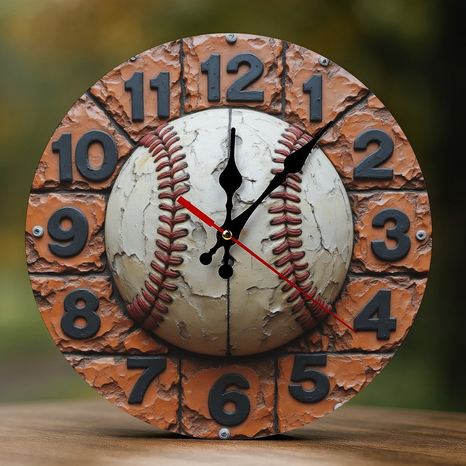 Wall Clock Decorative - Vintage Baseball Design Print 2D Vintage Wall ...