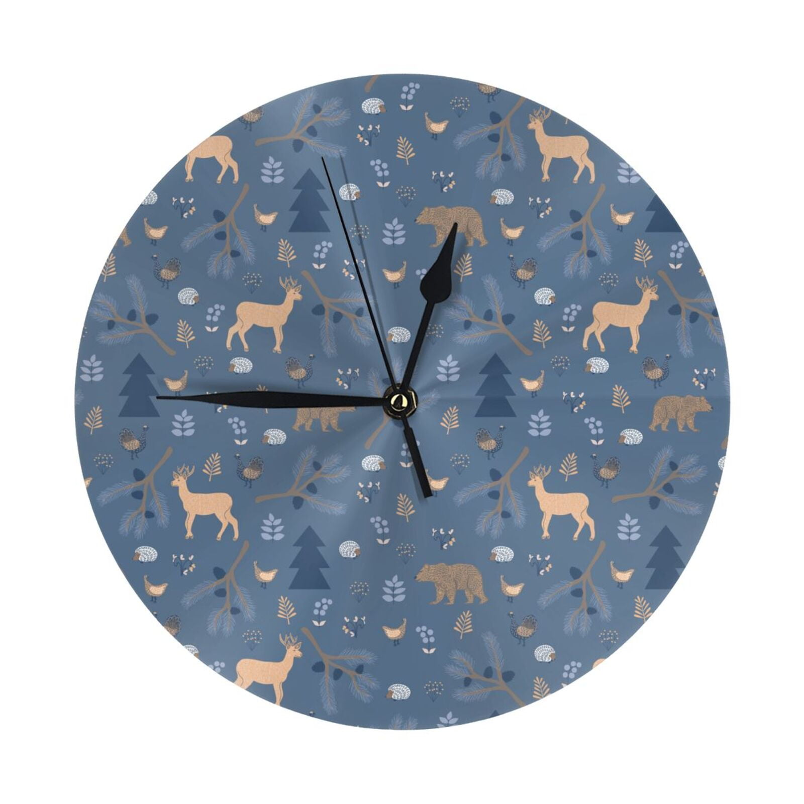 Wall Clock Deer Bear Chicken Hedgehog Flower Wall Clocks Battery ...