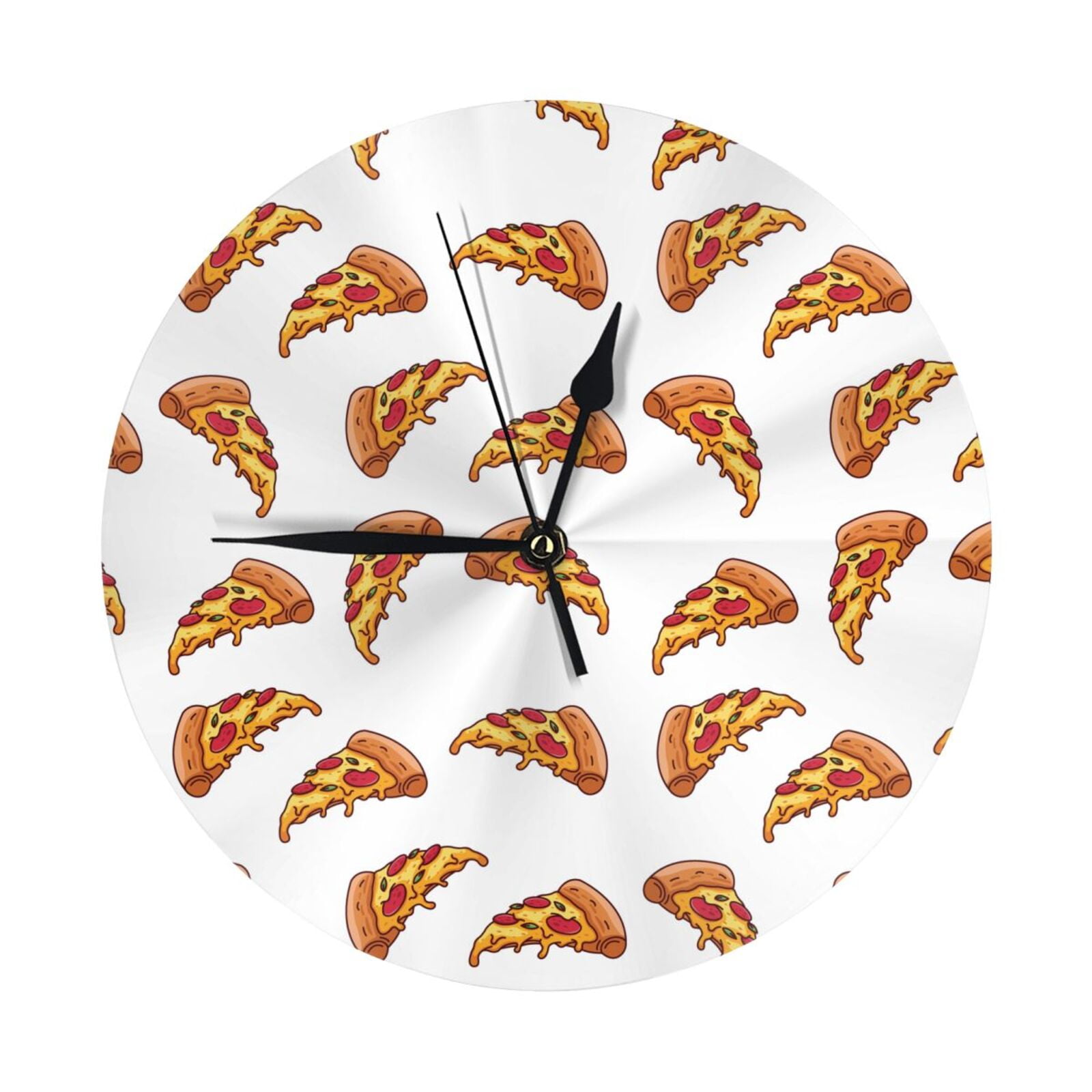 Wall Clock Delicious Pizza Wall Clocks Battery Operated, Modern Wall ...