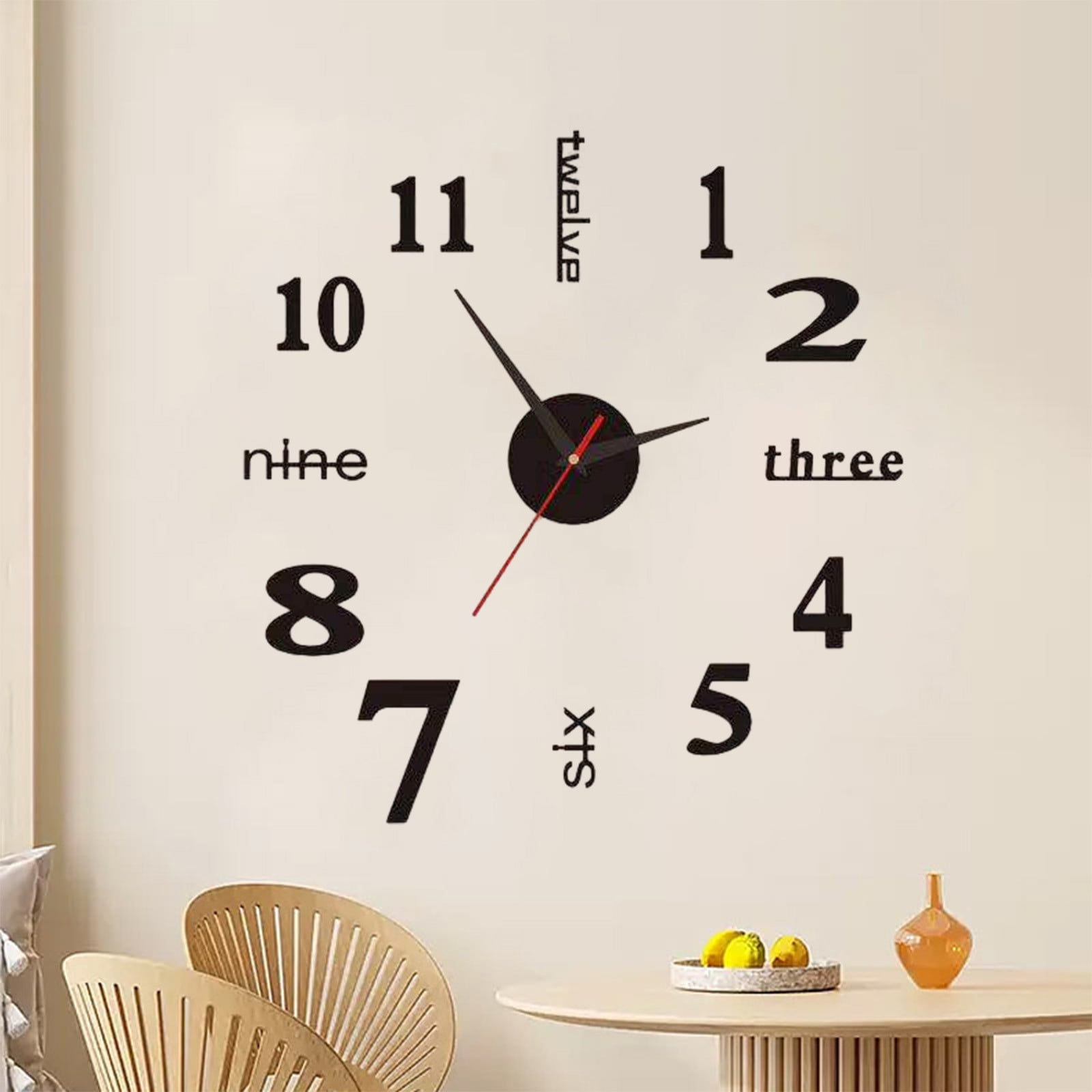 Wall Clock Design Mirror Surface Wall Decorative Sticker Watches ...