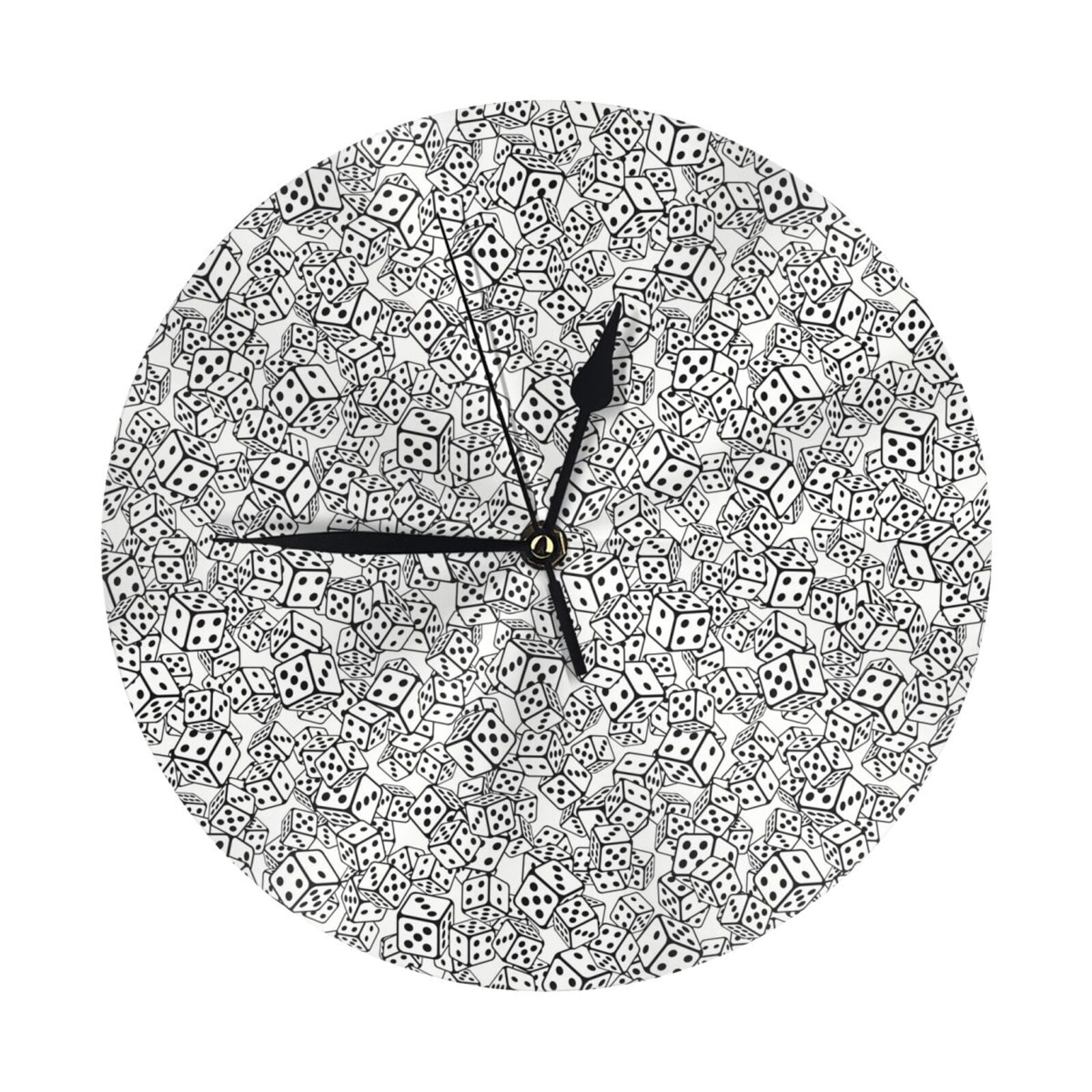 Wall Clock, Dice Cubes Wall Clocks Battery Operated Silent Kitchen ...