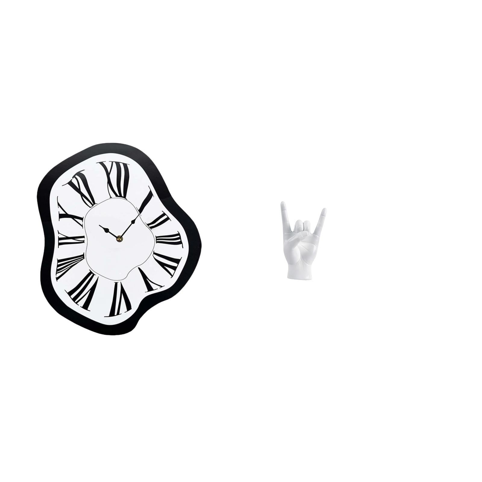 Wall Clock Distorted Clocks Rock Gesture Statue Modern Acrylic Material ...