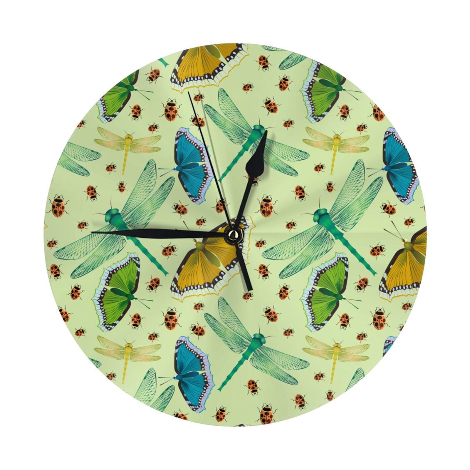 Wall Clock, Dragonfly Butterfly Ladybird Wall Clocks Battery Operated ...