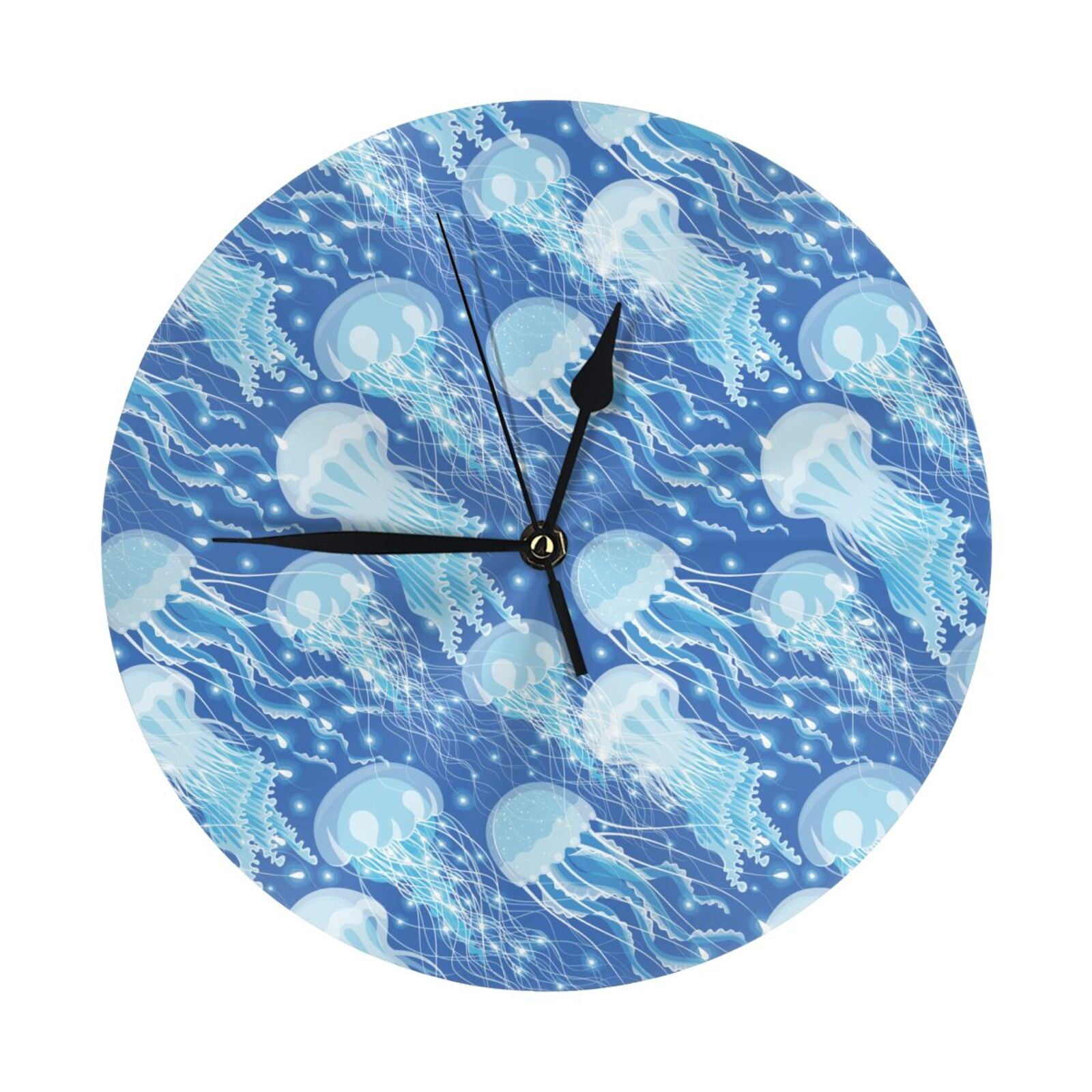 Wall Clock, Dreamlike Jellyfish Wall Clocks Battery Operated Silent ...