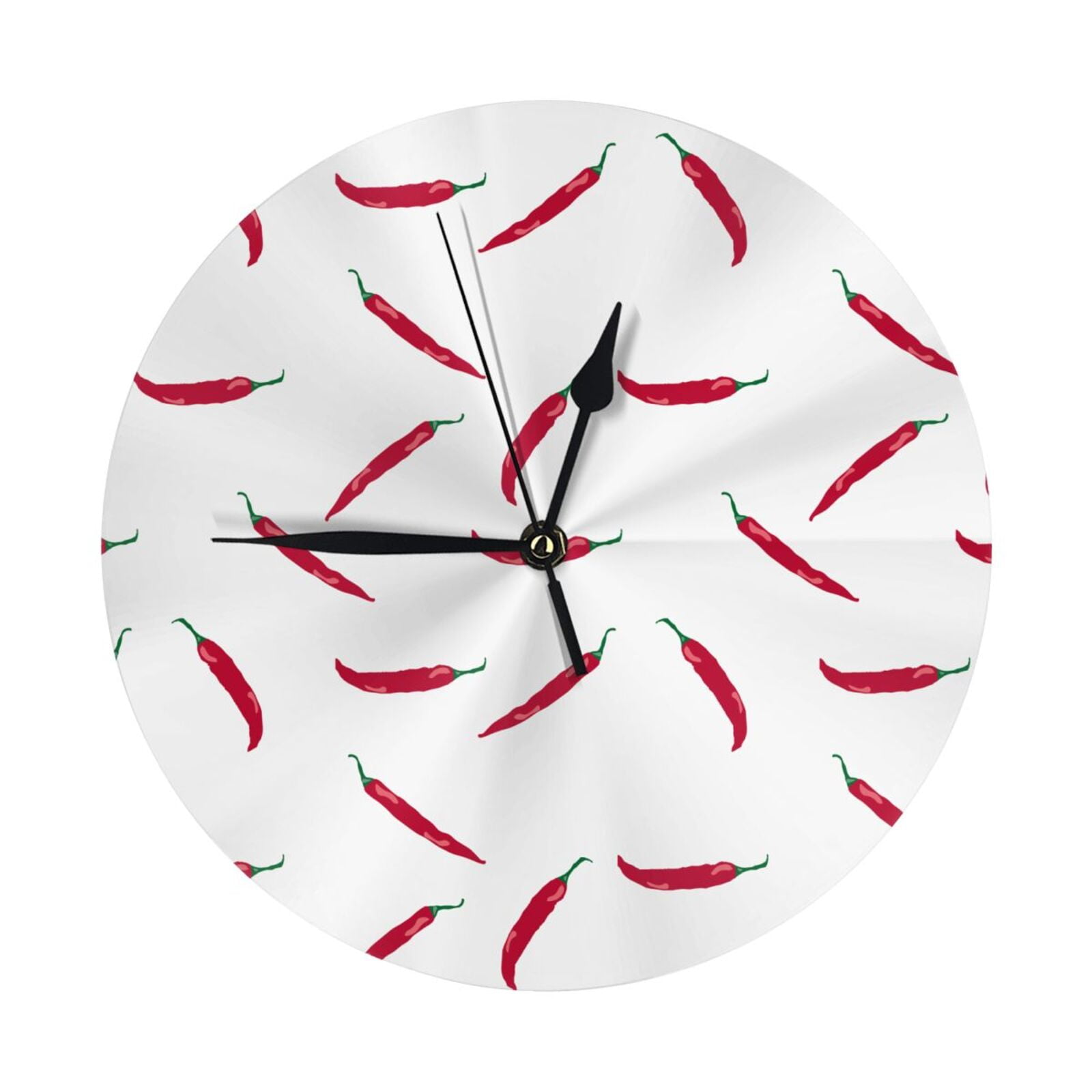 Wall Clock Dried chili pepper Wall Clocks Battery Operated, Modern Wall ...