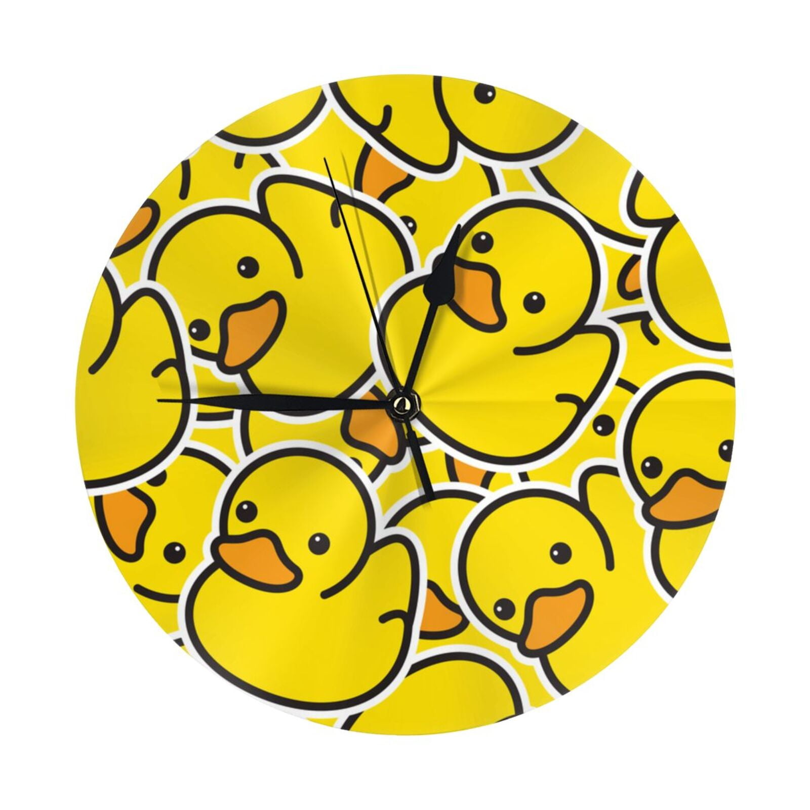 Wall Clock, Ducky Cartoon Animal Yellow Wall Clocks Battery Operated ...