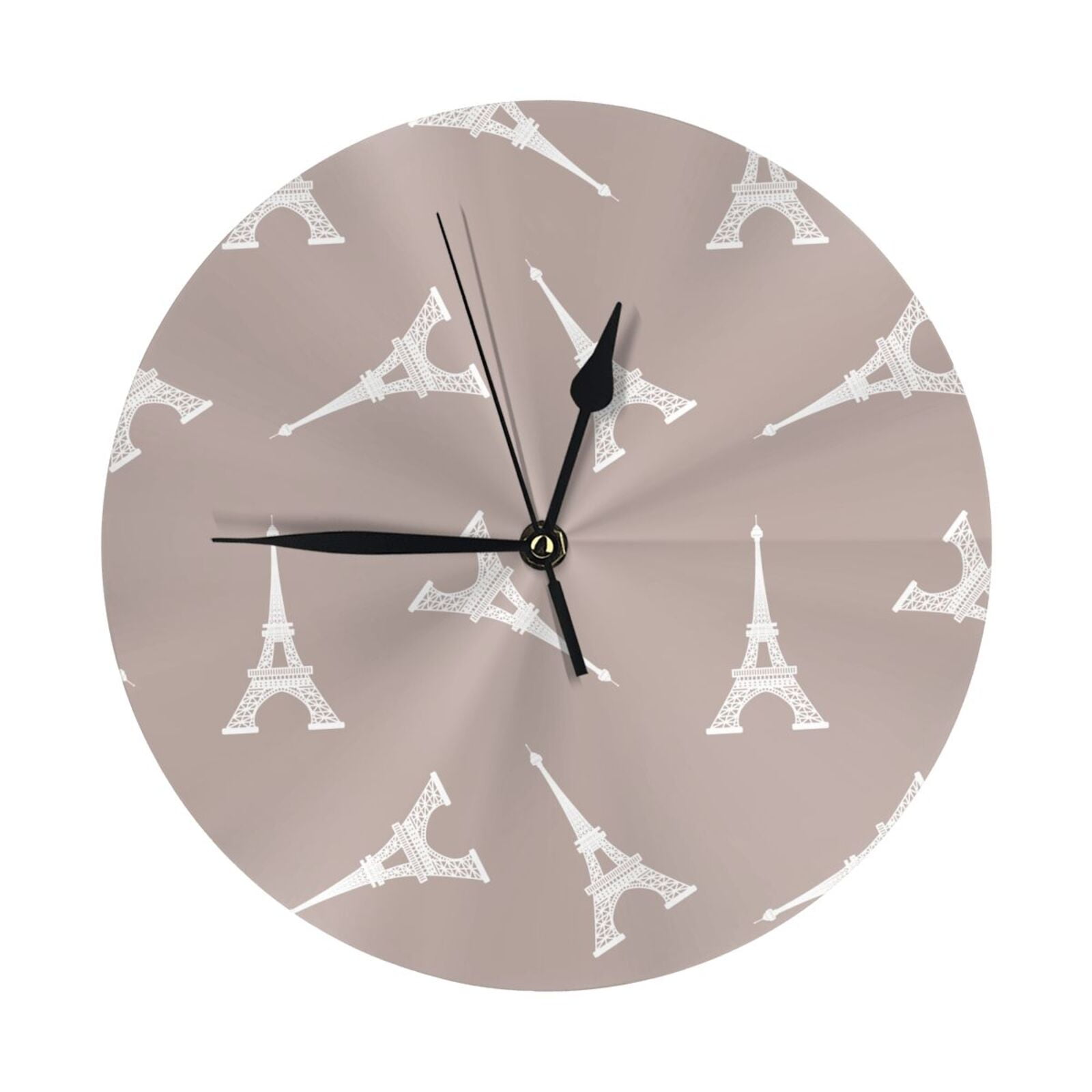 Wall Clock, Eiffel Towers white Wall Clocks Battery Operated Silent ...