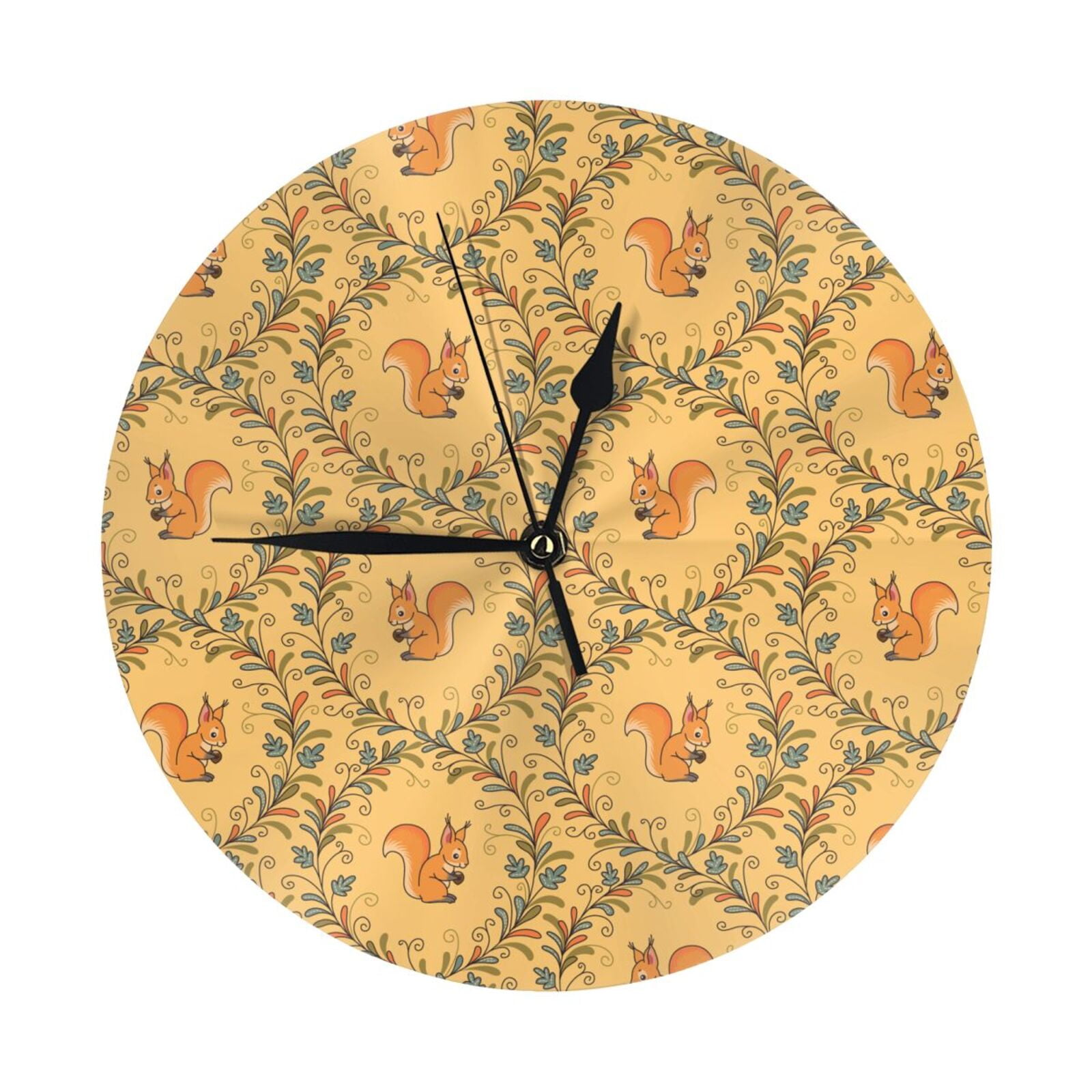 Wall Clock, Exotic cute cartoon squirrel Wall Clocks Battery Operated ...