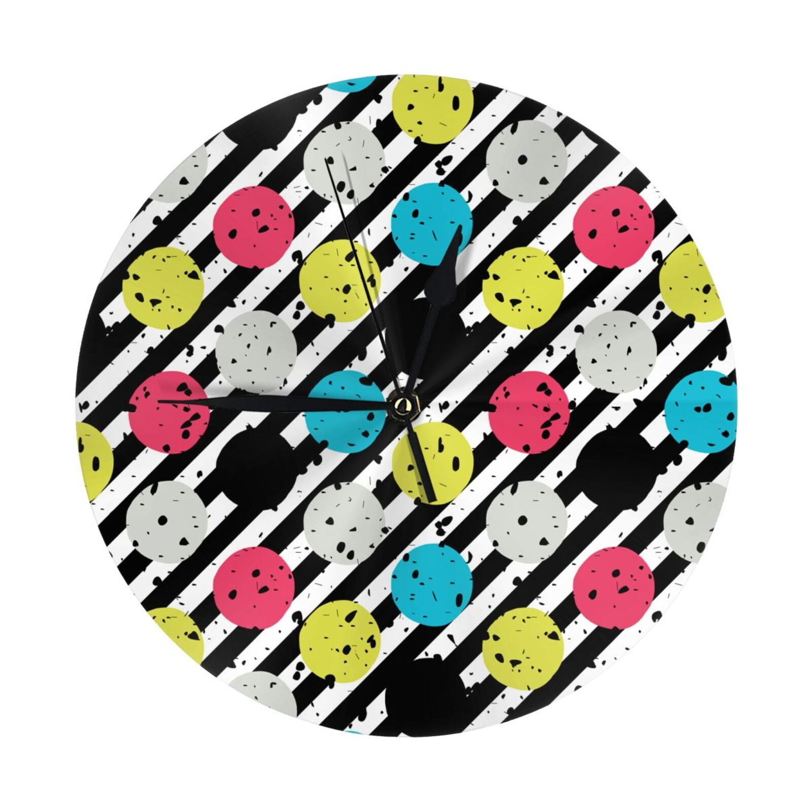 Wall Clock, Fashion Pop-art style polka dot Wall Clocks Battery ...