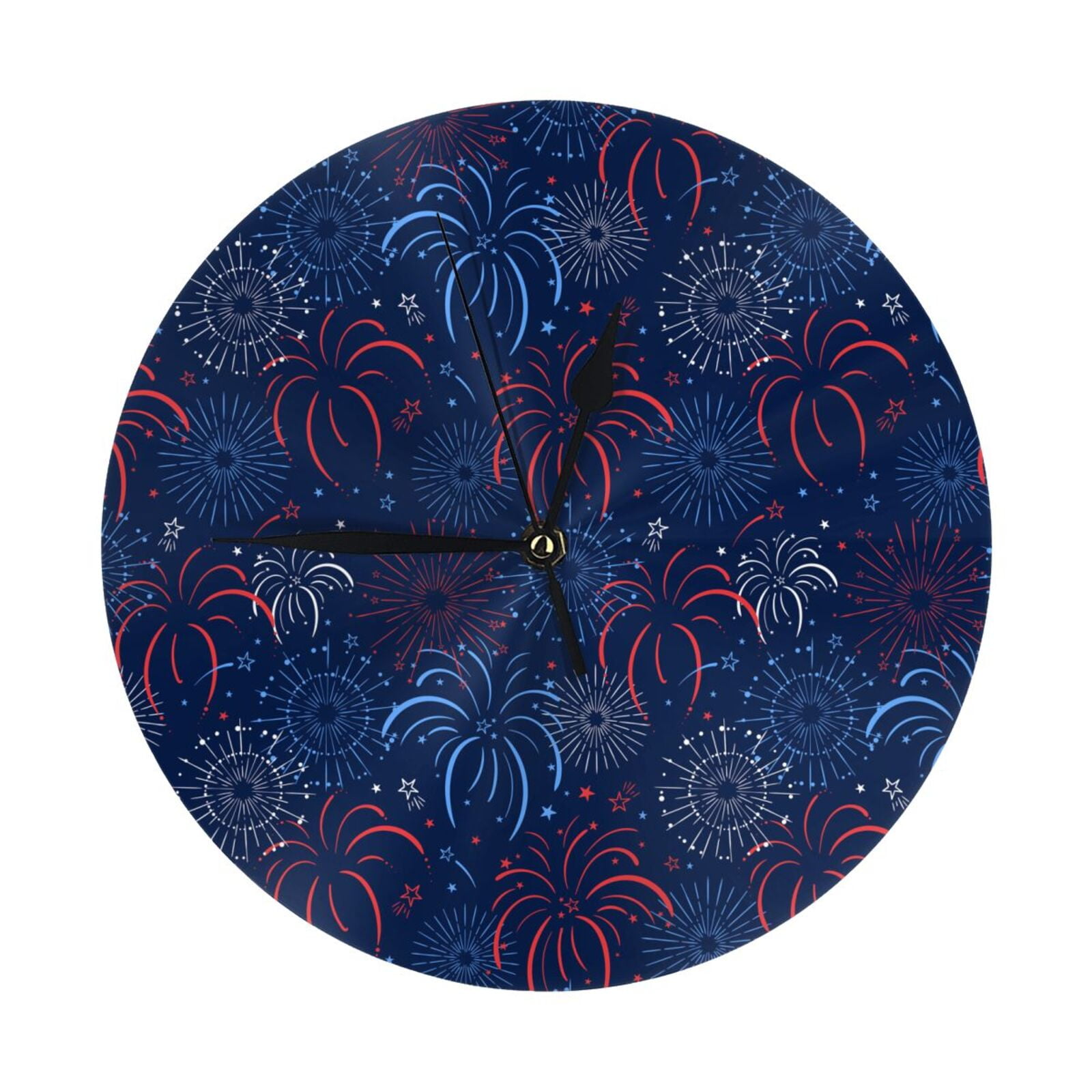 Wall Clock, Firework Wall Clocks Battery Operated Silent Kitchen Office ...