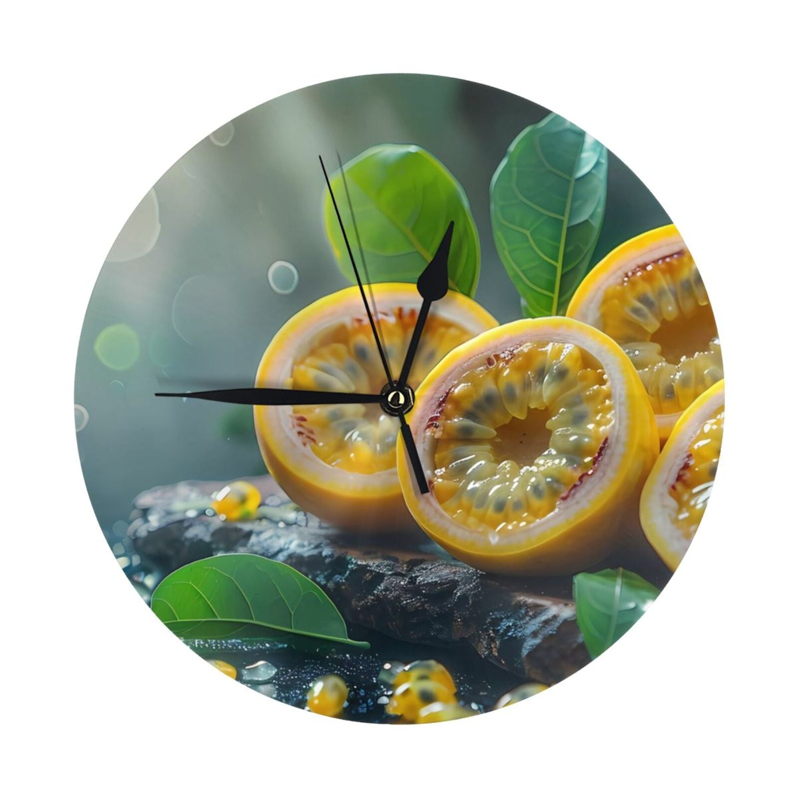 Wall Clock Fresh Passion Fruit Still Life Wall Clocks Battery Operated ...