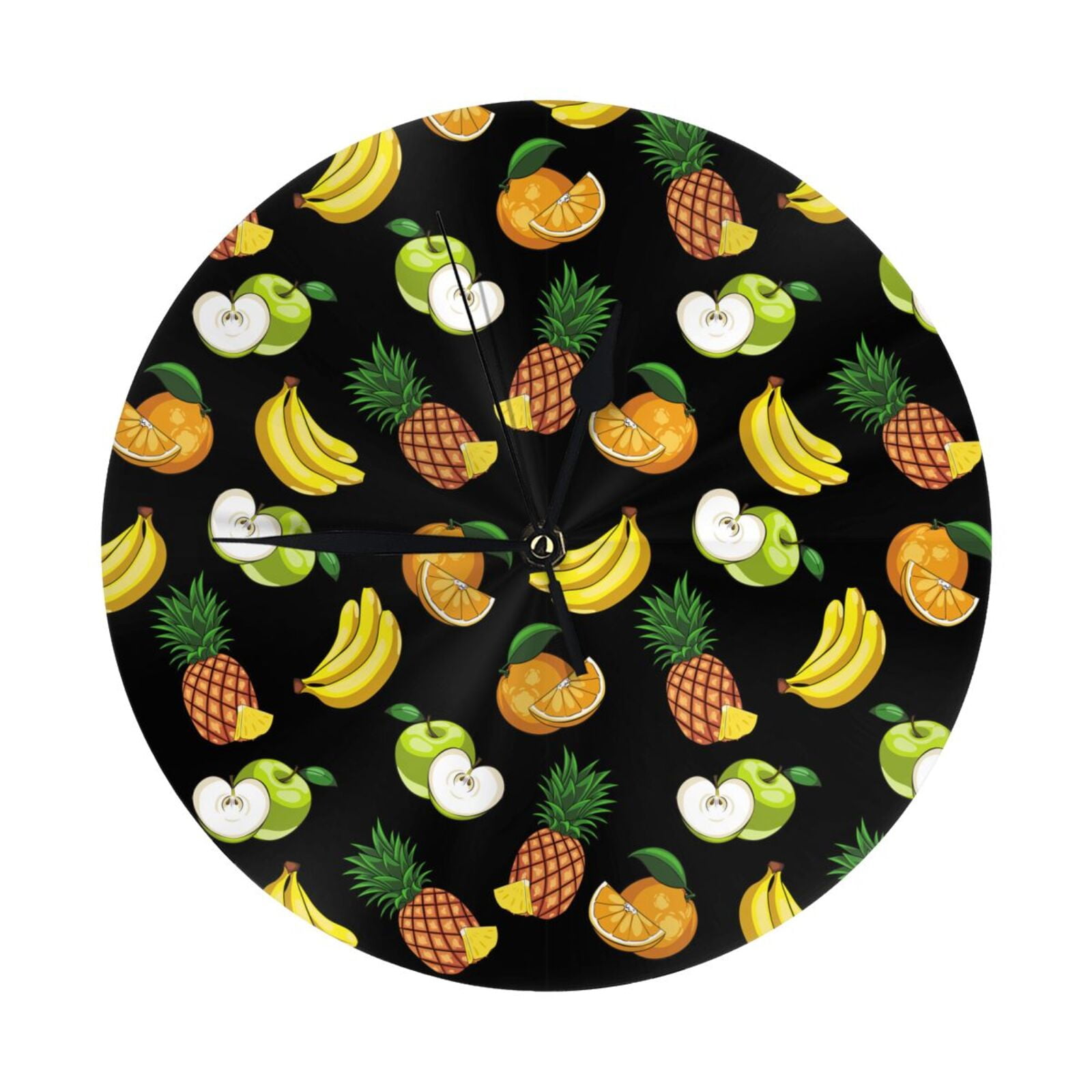 Wall Clock, Fruit Pineapple Banana Wall Clocks Battery Operated Silent ...