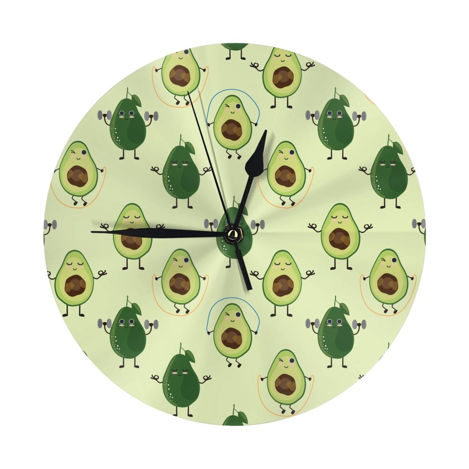 Wall Clock, Funny Avocado Green Wall Clocks Battery Operated Silent ...