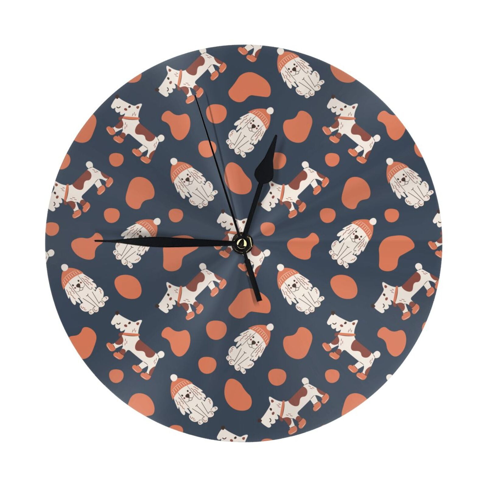 Wall Clock Funny dogs pattern Wall Clocks Battery Operated, Modern Wall ...