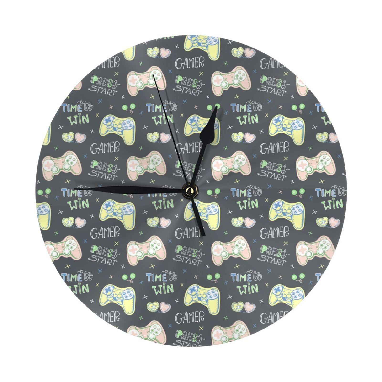 Wall Clock Gamers Wall Clocks Battery Operated, Modern Wall Clock for ...