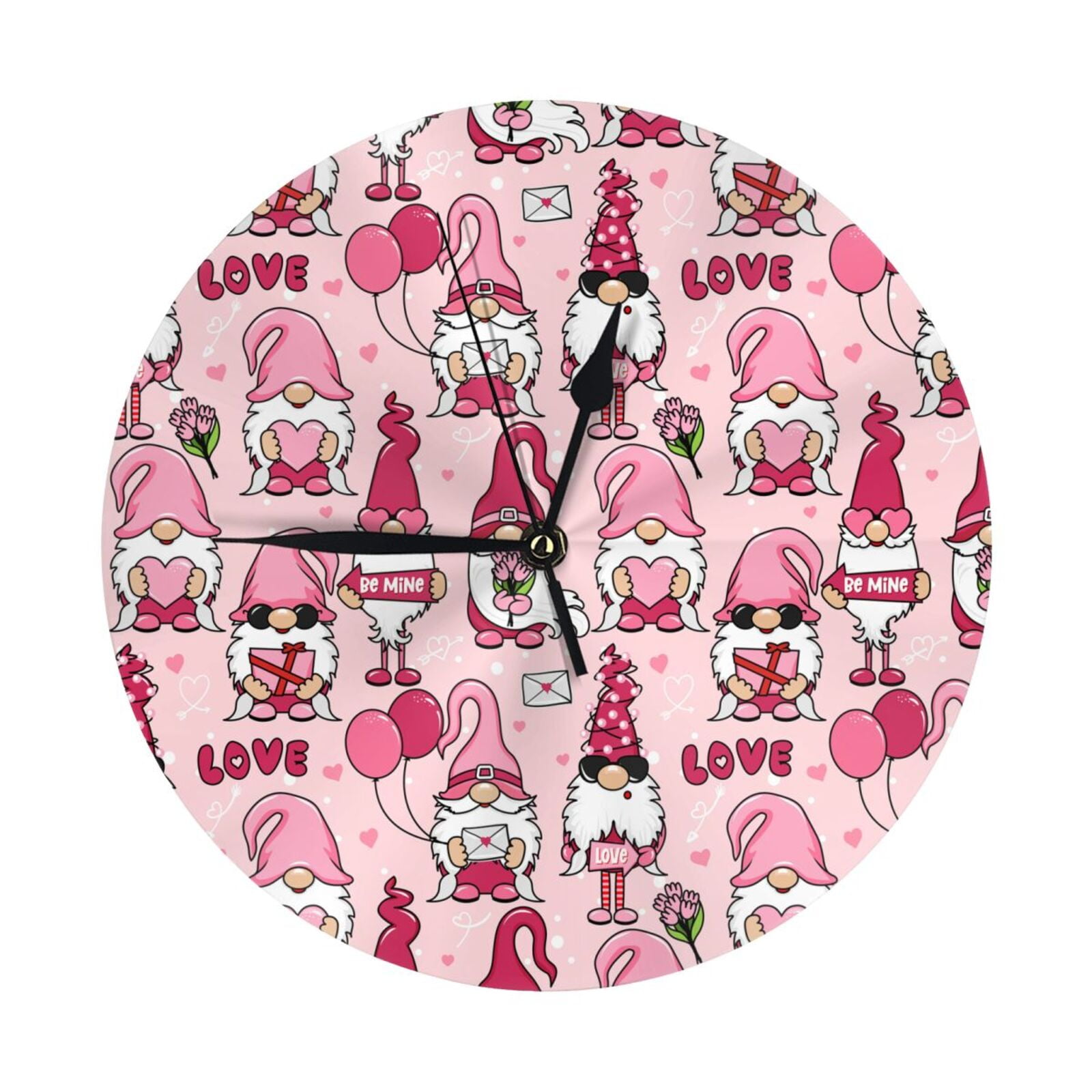 Wall Clock, Garden Gnomes Wall Clocks Battery Operated Silent Kitchen ...