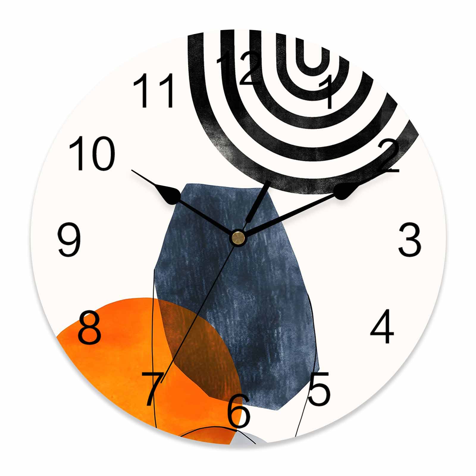 Wall Clock Geometric Boho Clocks PVC Silent Non-Ticking Battery ...
