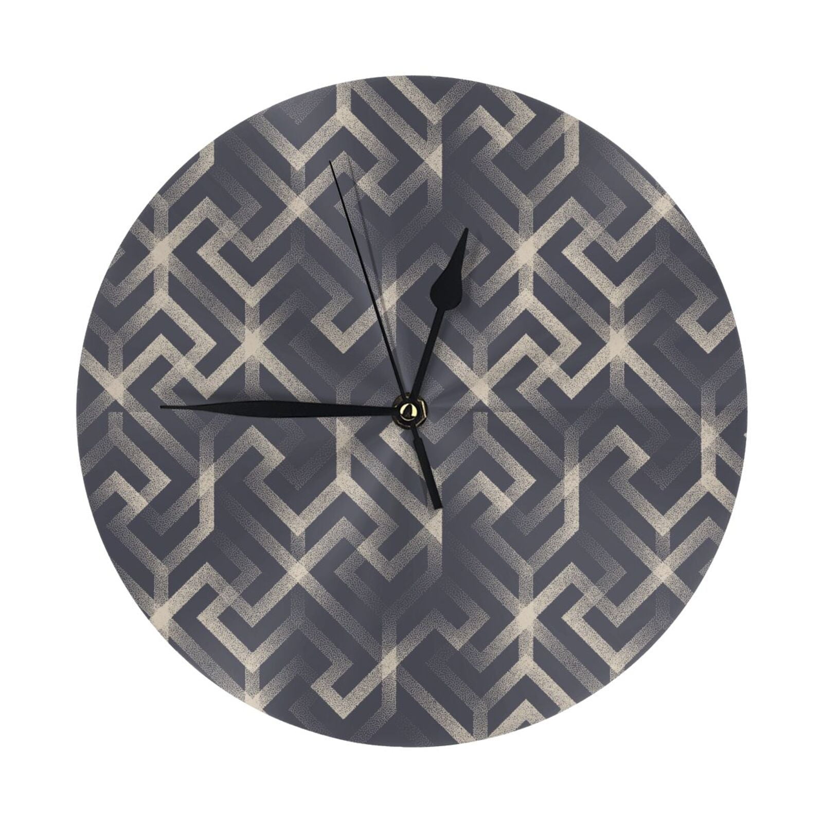 Wall Clock, Geometric Labyrinth Patterns Wall Clocks Battery Operated ...