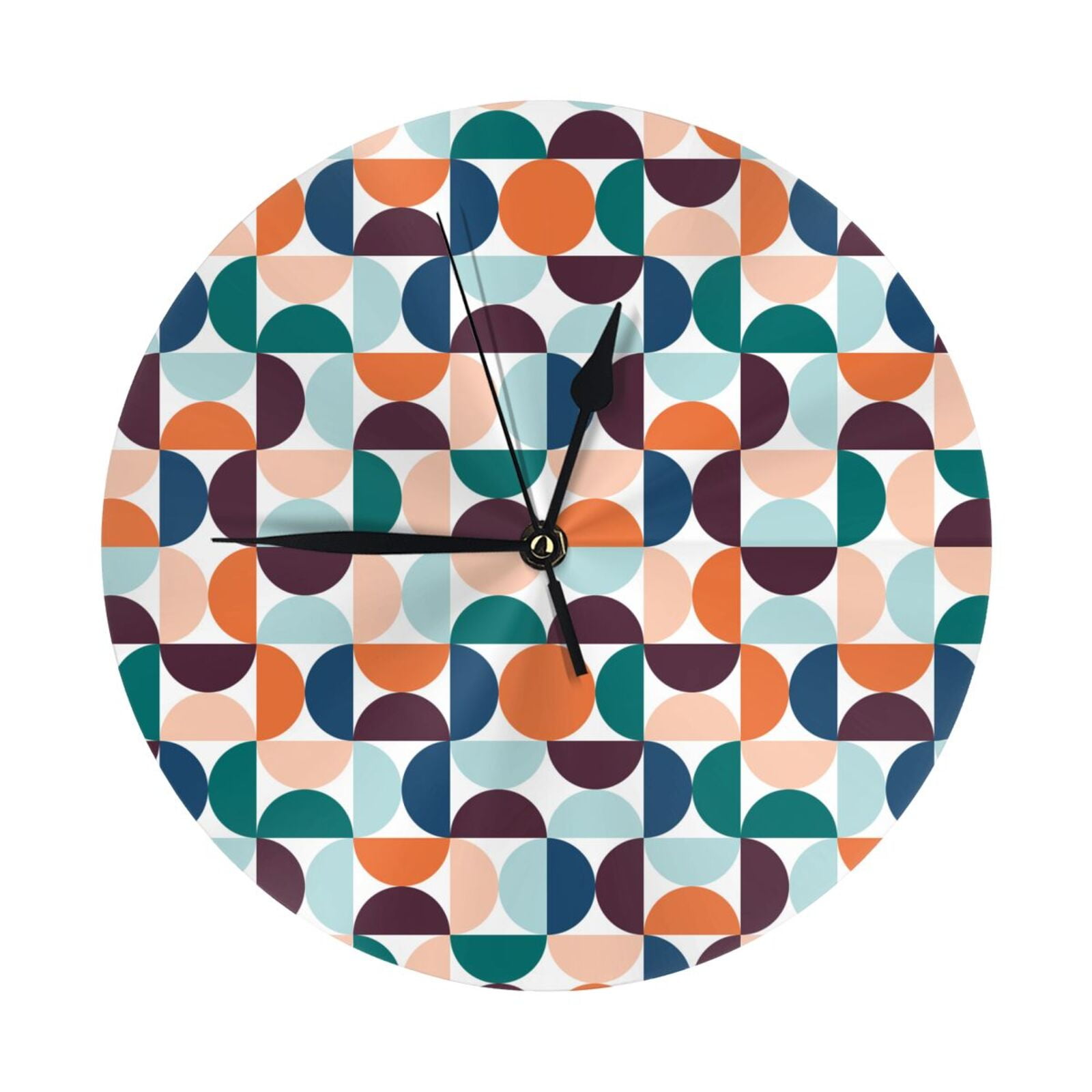 Wall Clock Geometry abstractly colorful Wall Clocks Battery Operated ...
