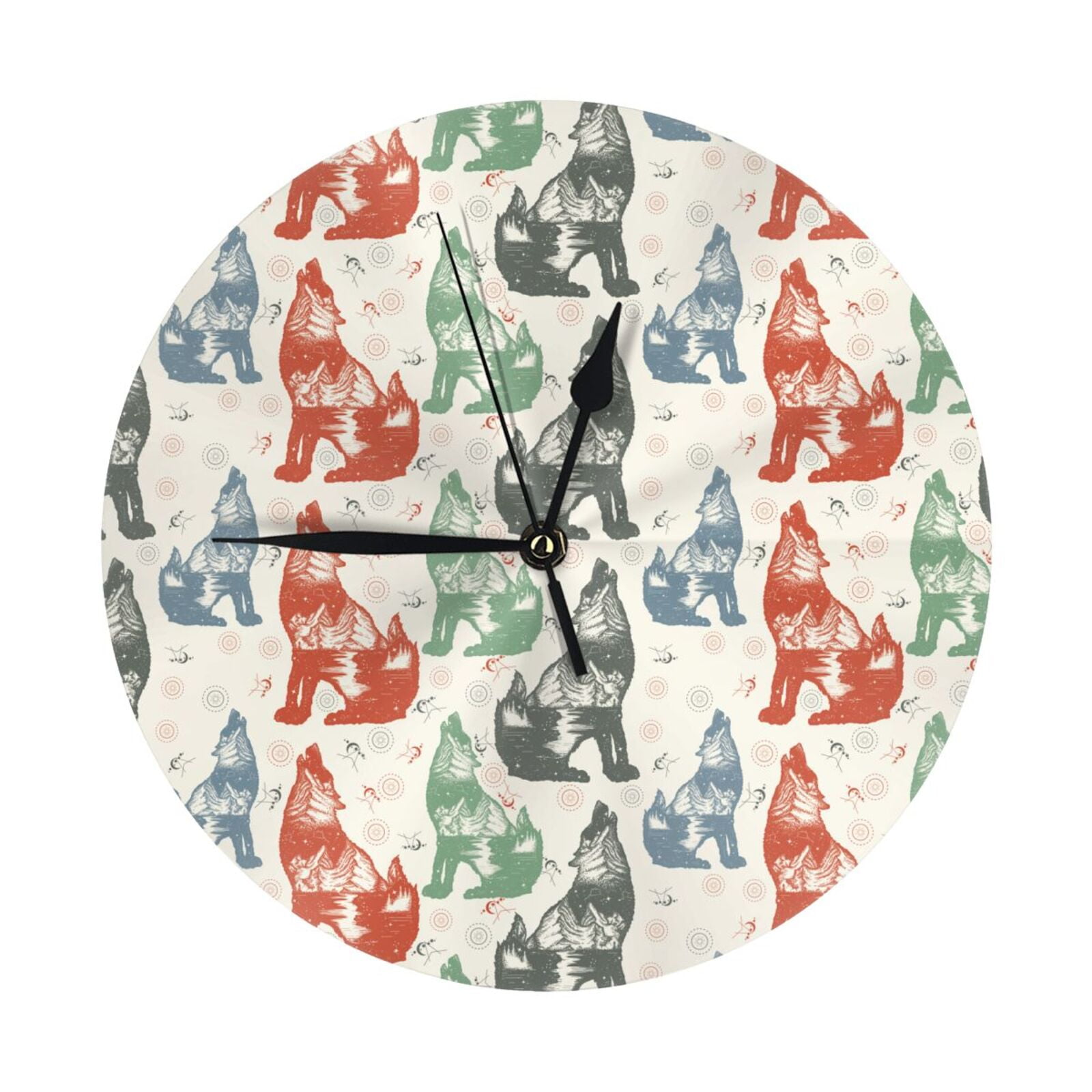 Wall Clock, Gothic Cool Husky Multi Color Wall Clocks Battery Operated ...