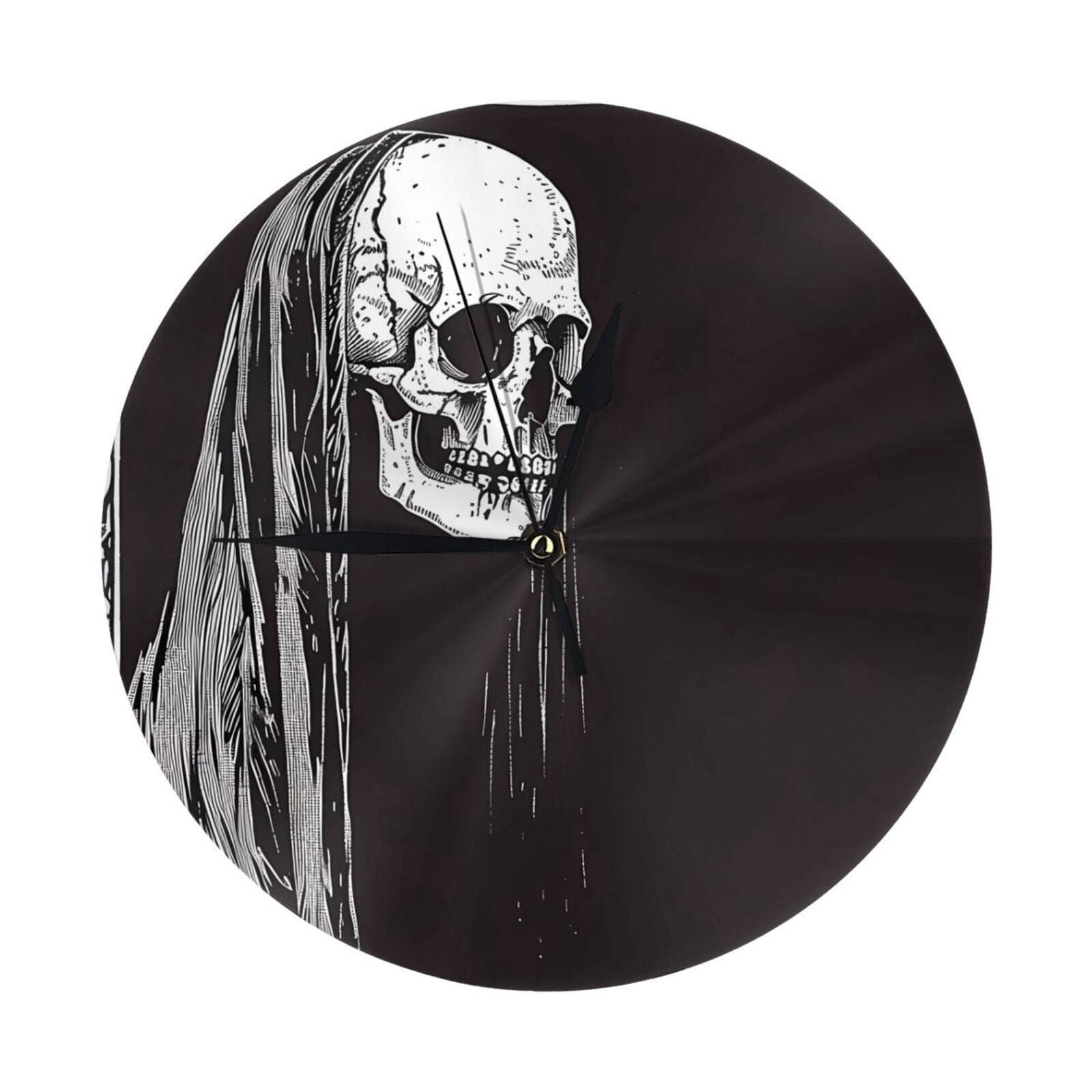 Wall Clock, Gothic Skull Drape Wall Clocks Battery Operated Silent ...