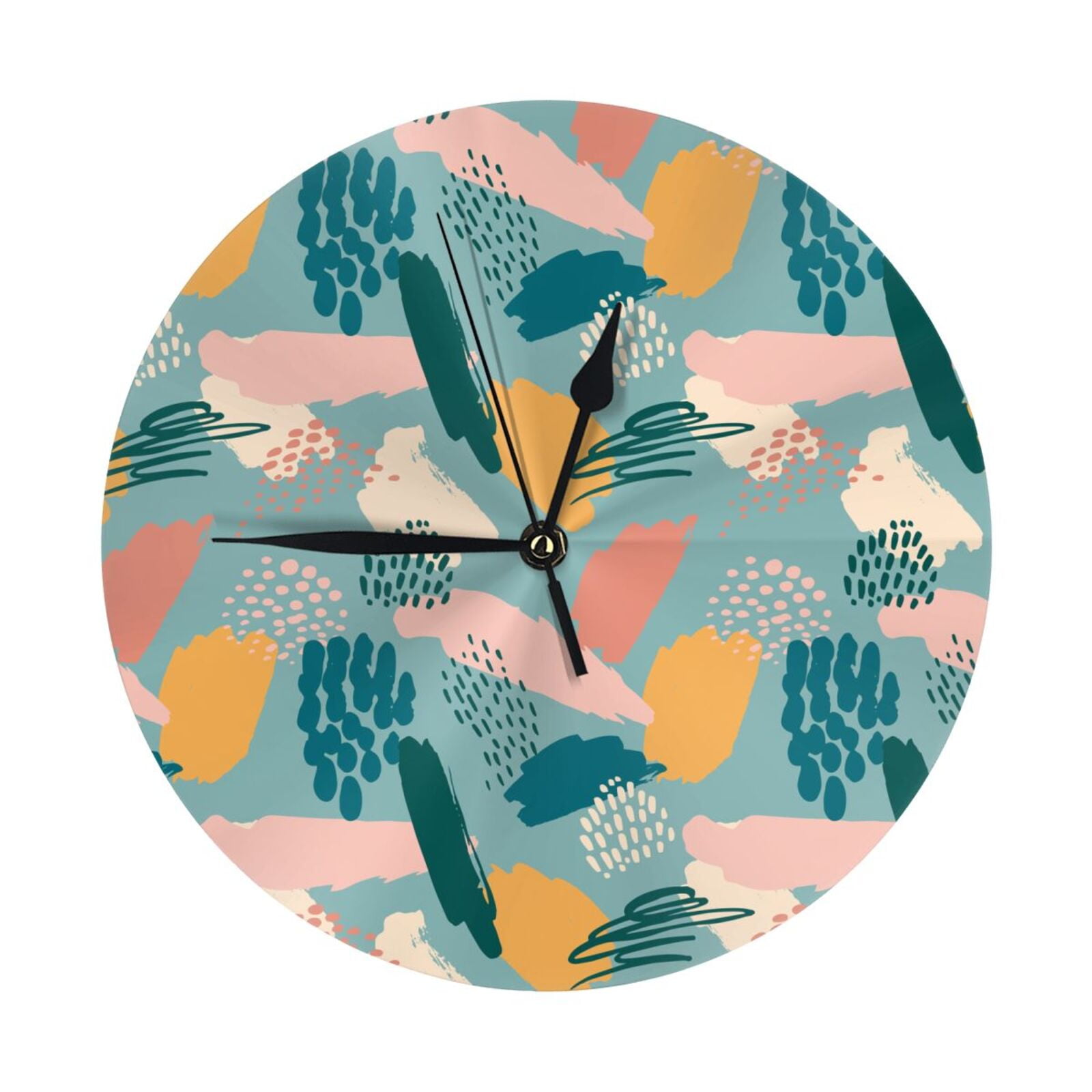 Wall Clock, Graffiti Wall Clocks Battery Operated Silent Kitchen Office ...