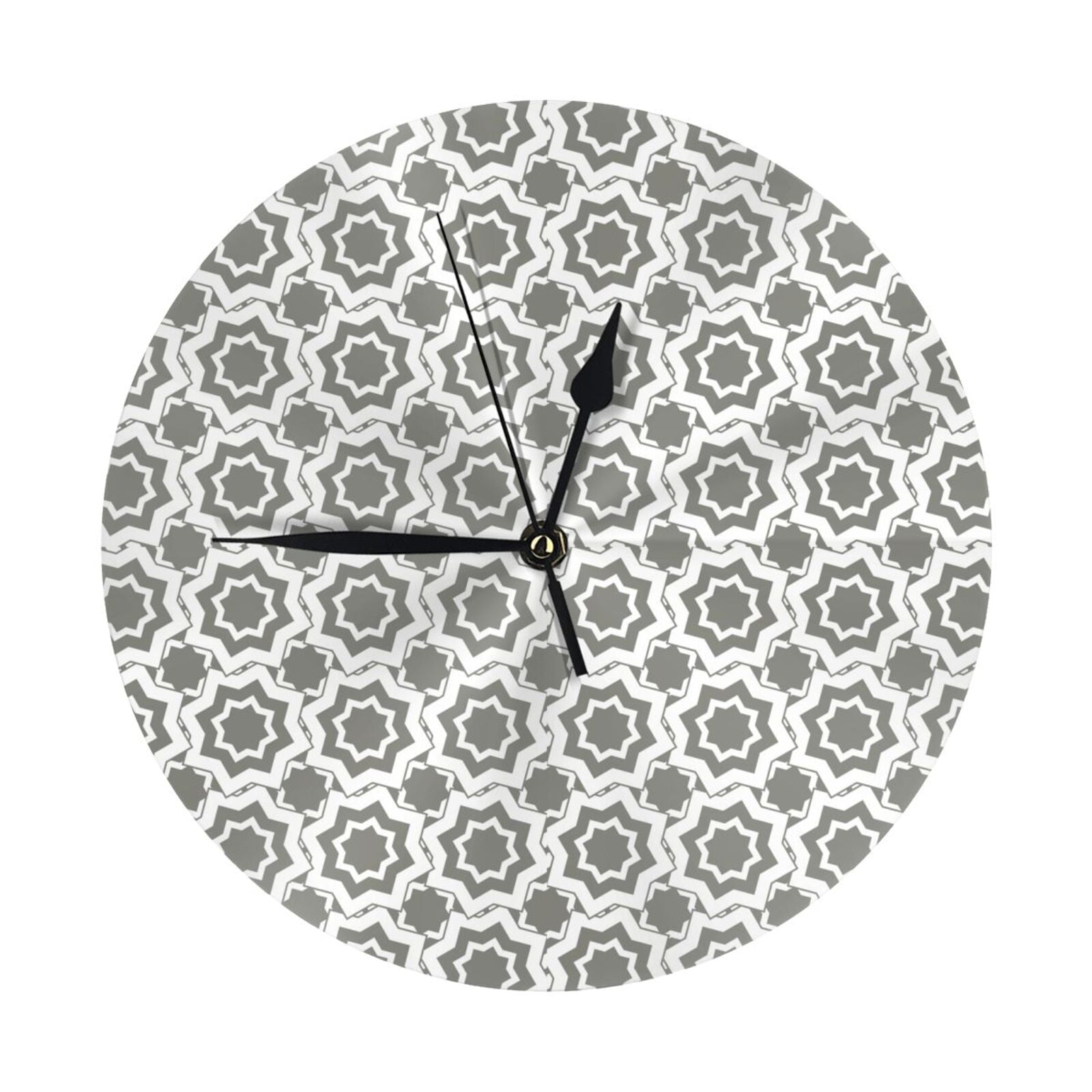 Wall Clock Gray Geometric Star Array Wall Clocks Battery Operated ...
