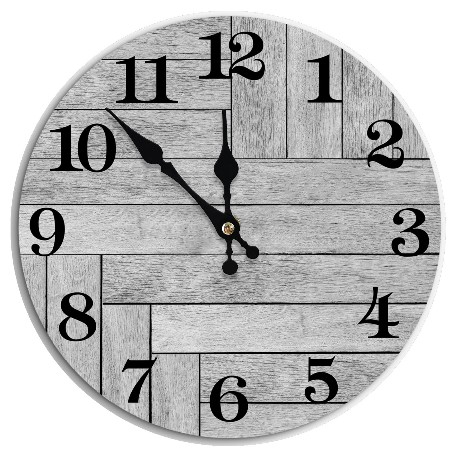 Wall Clock, Gray Silent Wall Clocks Battery Operated Non Ticking ...