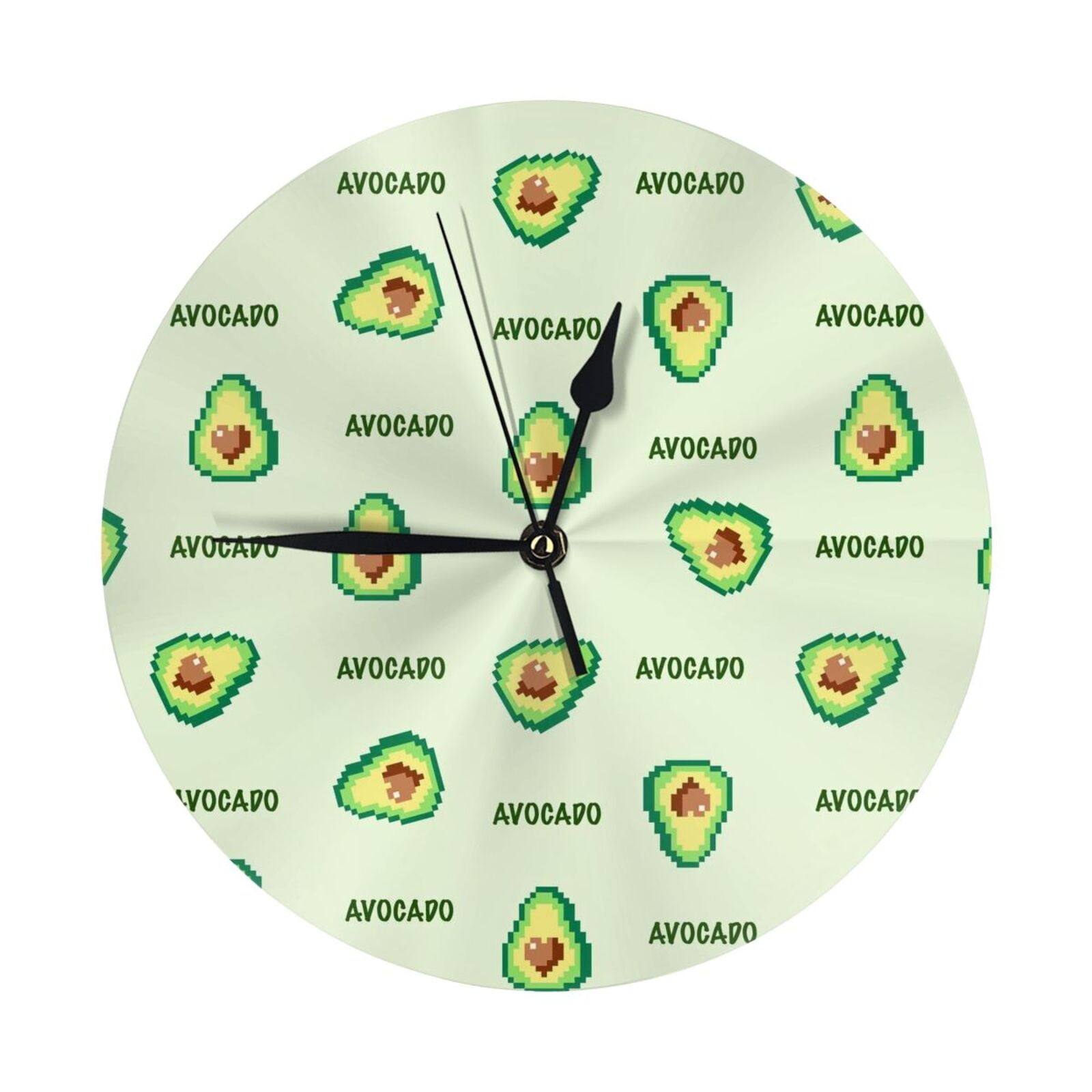 Wall Clock Green Avocado Wall Clocks Battery Operated, Modern Wall ...