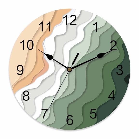 Wall Clock Wildflowers Clocks PVC Silent Non-Ticking Battery Operated ...