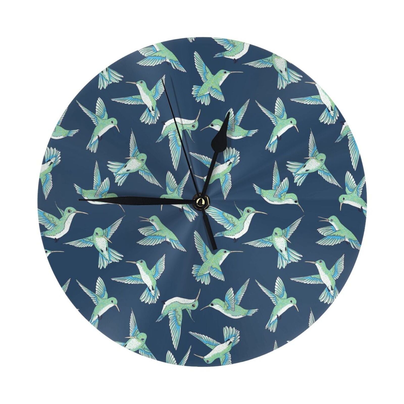 Wall Clock Green Hummingbird Wall Clocks Battery Operated, Modern Wall ...